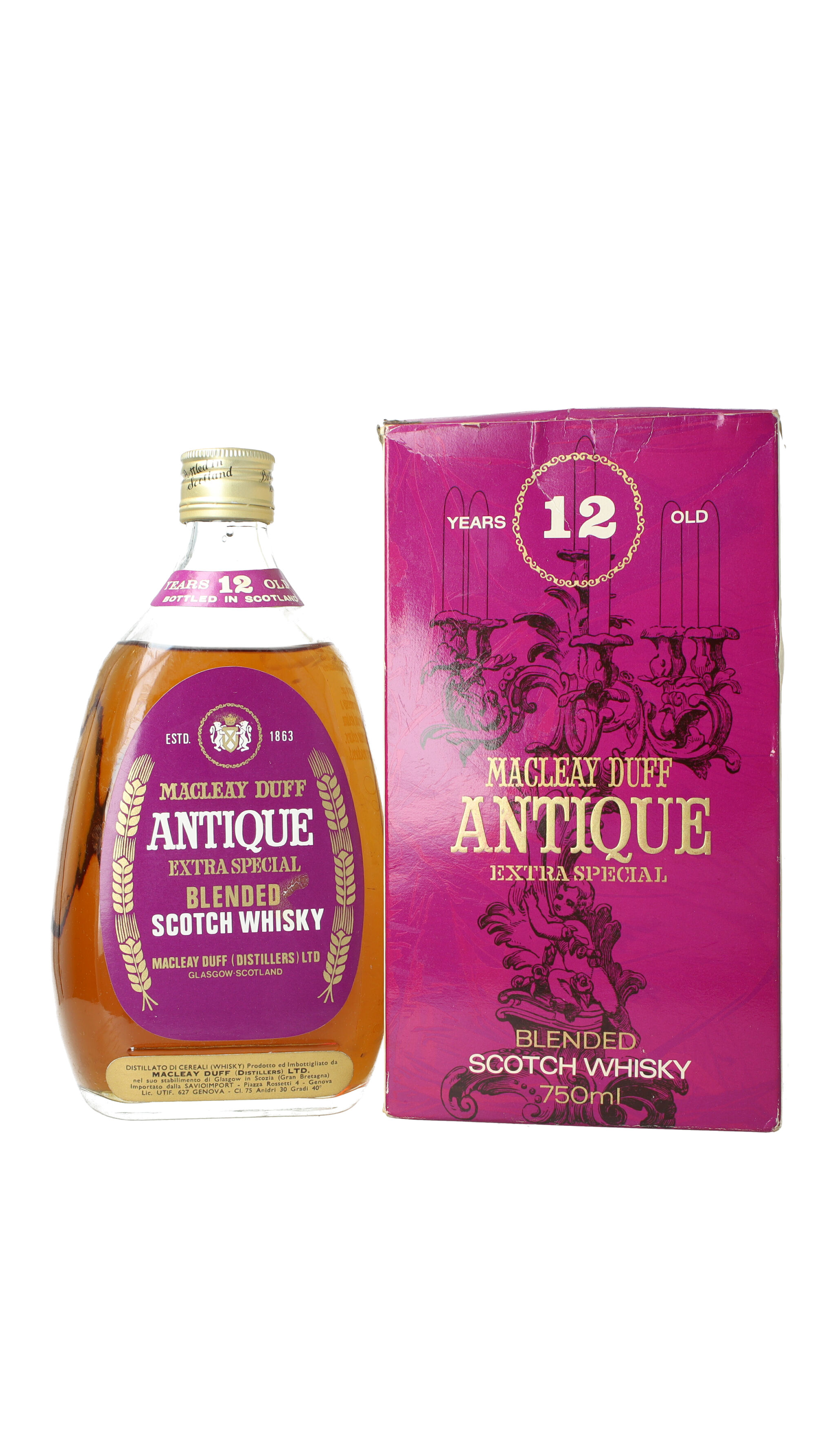 Antique Blended Scotch Whisky 12 years old Bottled around 1960-1970 ...