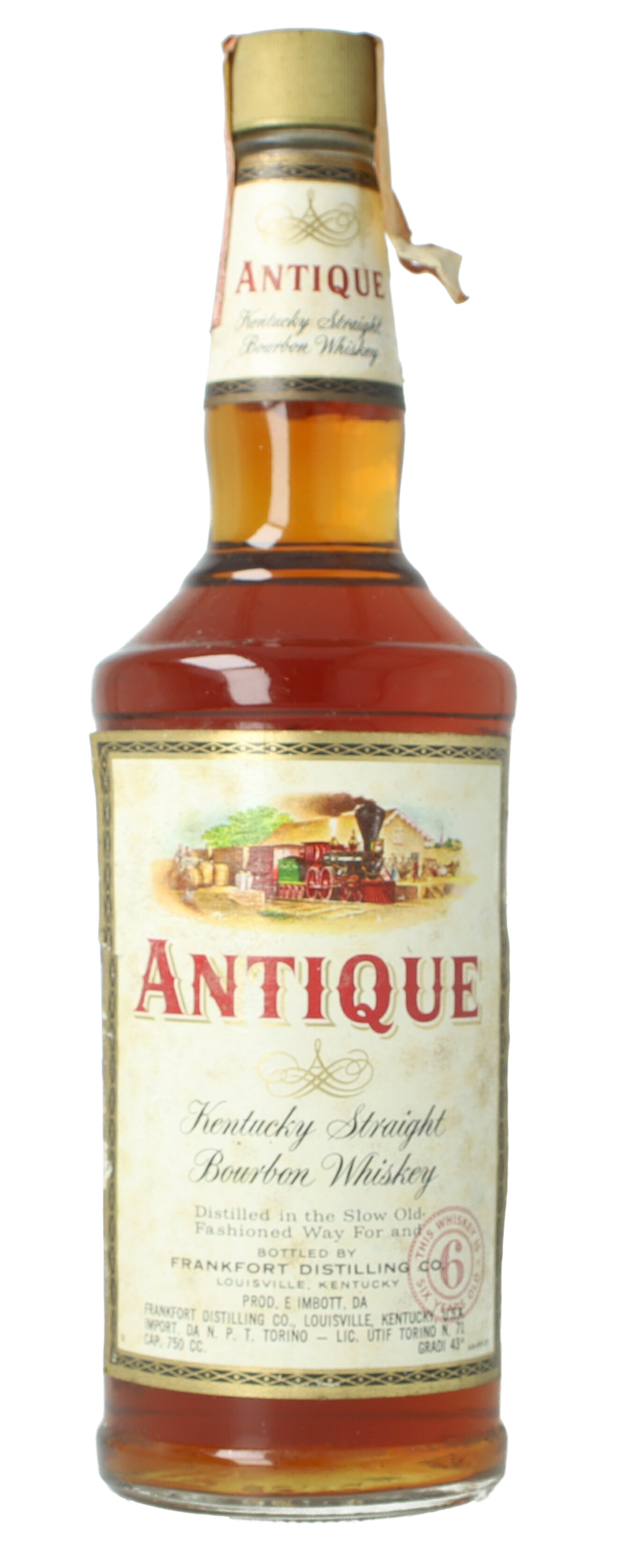 Antique Kentucky Straight Bourbon Whisky 6 years old Bot.1970's 75cl 43 ...