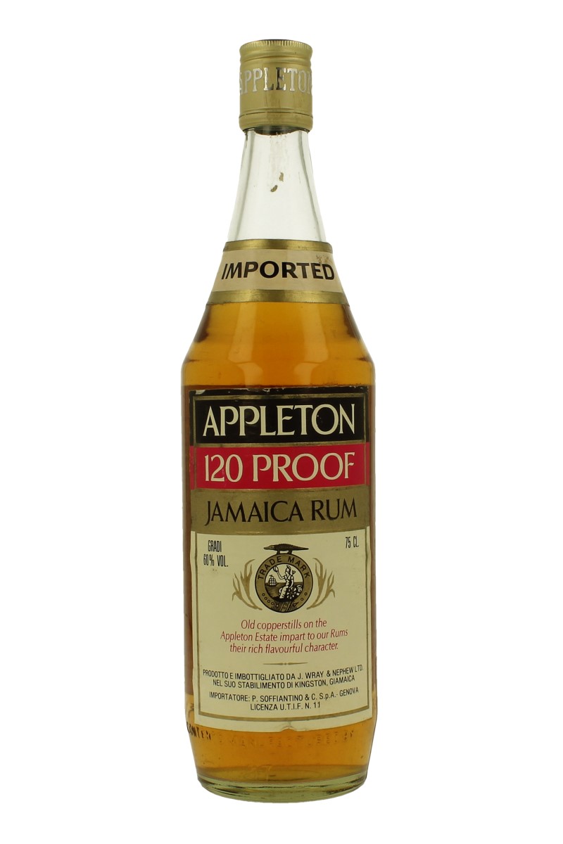 APPLETON 120 proof Bot.60/70's 75cl 60% OB-Soffiantino Import - Rum ...