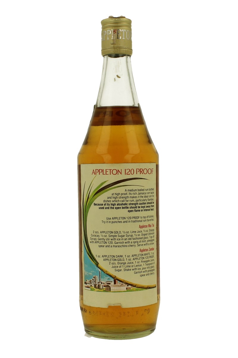 APPLETON 120 proof Bot.60/70's 75cl 60% OB-Soffiantino Import - Rum ...