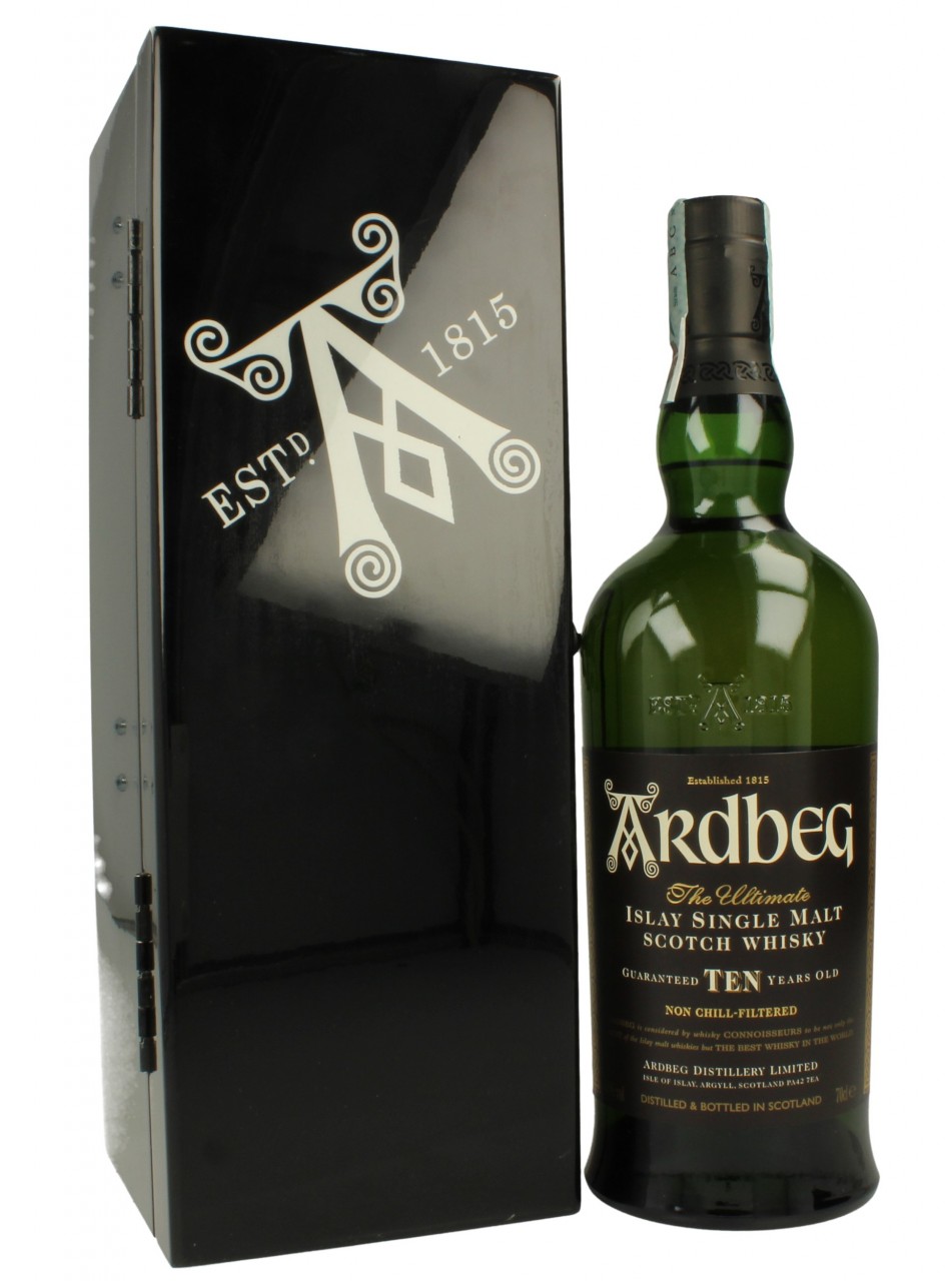 ARDBEG 10yo 70cl 46% OB - Wooden Box - Products - Whisky Antique ...