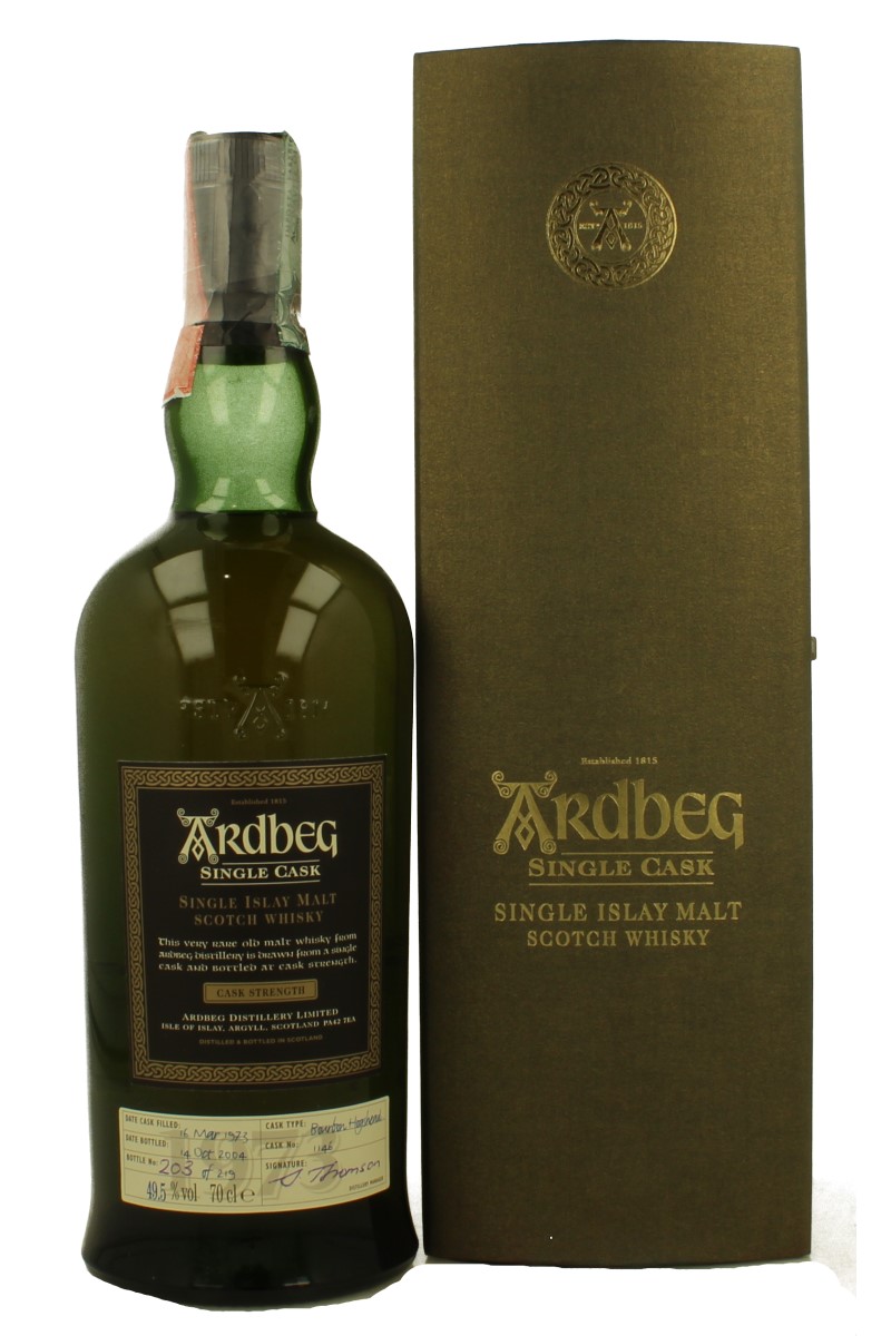 ARDBEG Islay Scotch Whisky 1973 2004 70cl 49.5% OB- Cask 1146 only 219 ...