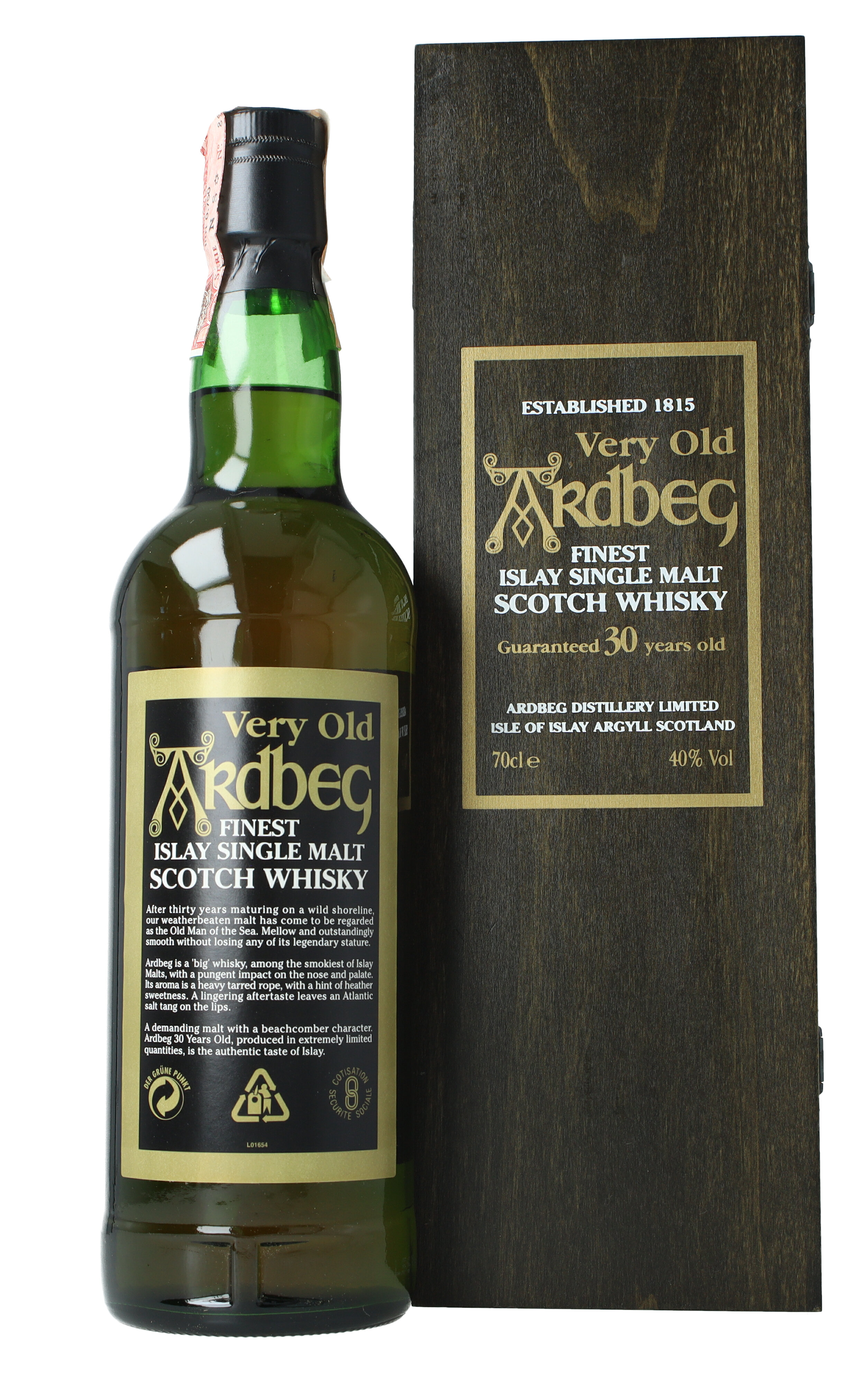 ARDBEG Islay Scotch Whisky 30 Year Old 70cl 40% ob-Wood Box - Products ...