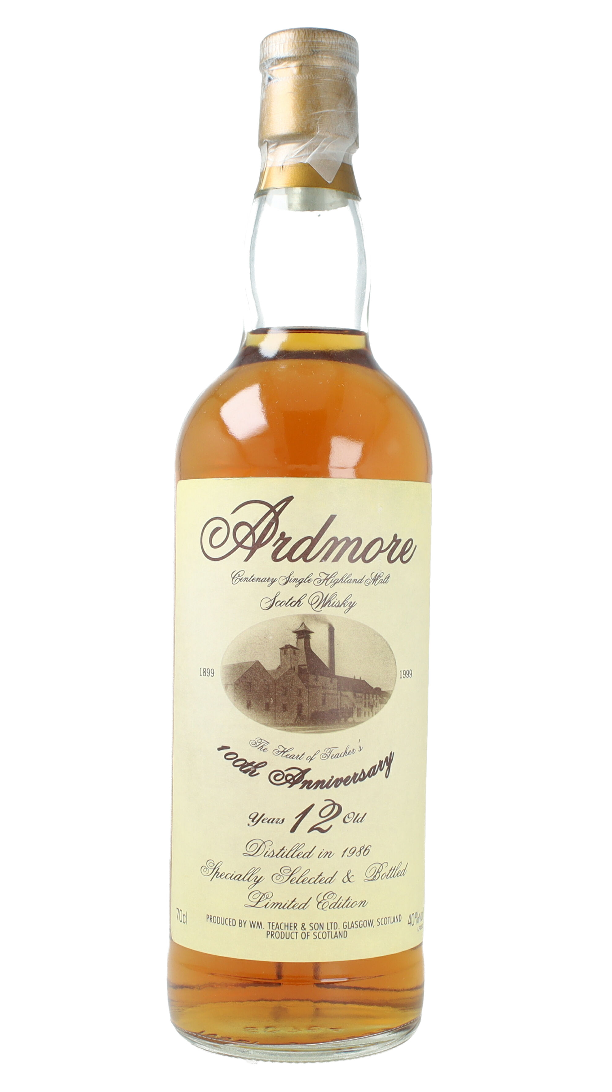 Ardmore Highland Scotch Whisky 12 Year Old 1986 70cl 43% OB-100th ...