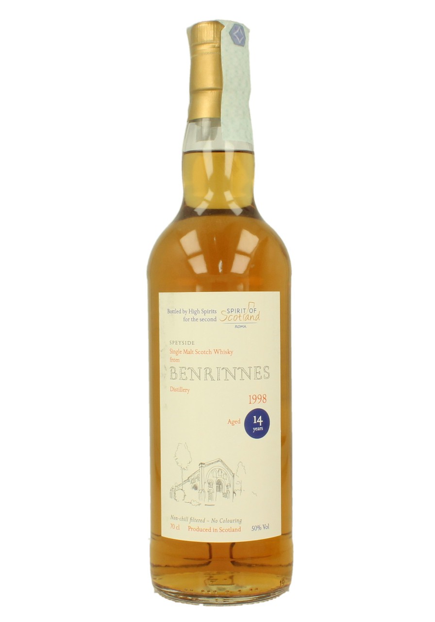 BENRINNES 14yo 1998 70cl 50% High Spirits - for Spirit of Scotland Roma ...