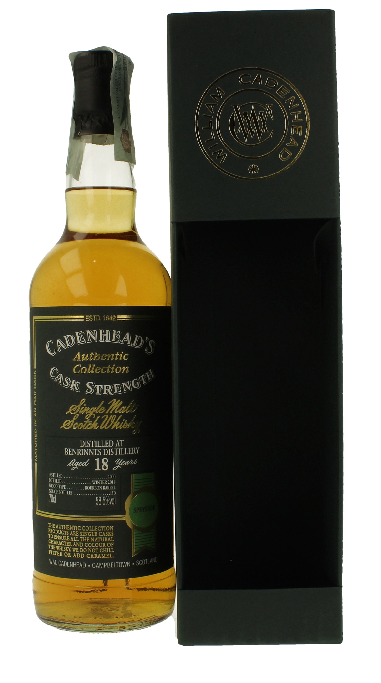 BENRINNES 18 years old 2000 2018 70cl 58.5% Cadenhead's - Authentic ...
