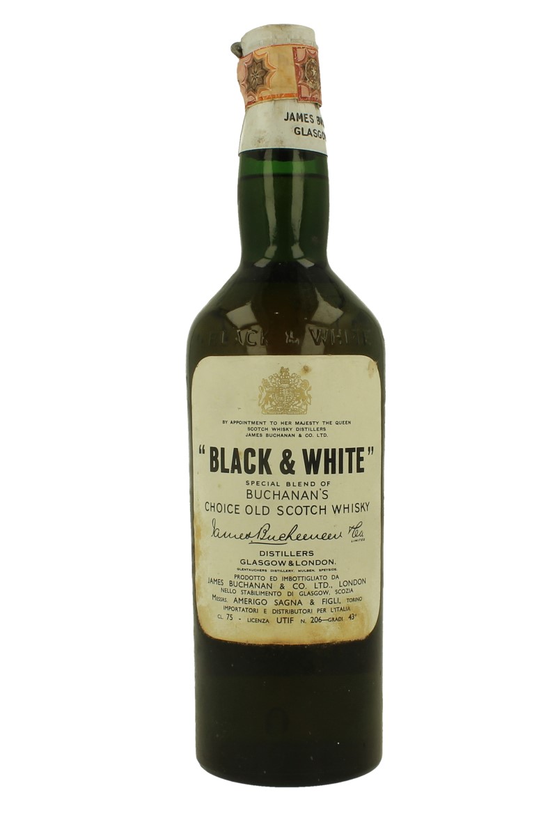 BLACK & WHITE Special Blend Spring Cap Bot 60's 75cl 43% James Buchanan ...