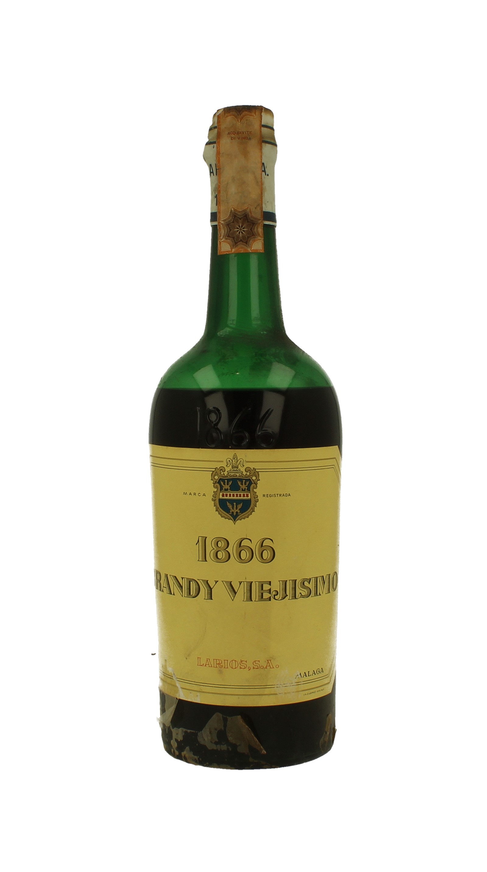 BRANDY 1866 Bot 60/70's maybe 50's 75cl 40% OLD BOTTLE GRAN RESERVA ...