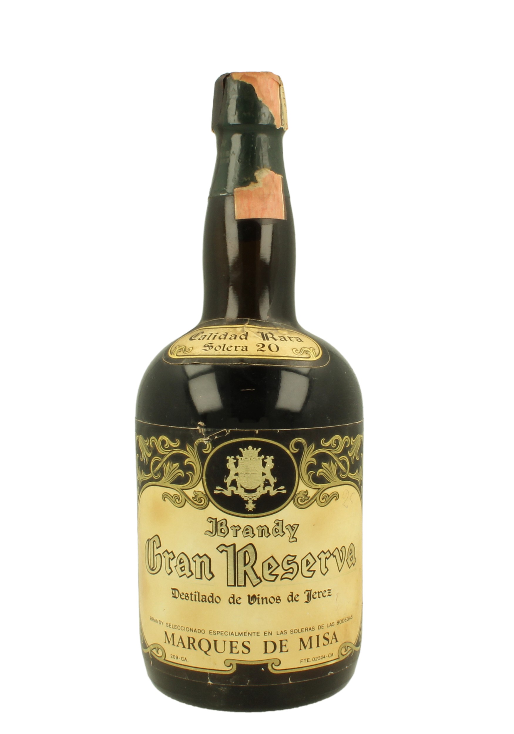 BRANDY MARQUES DE MISA GRAN RESERVA 20 YO BOTTLED IN THE 60'S /70'S 75 ...