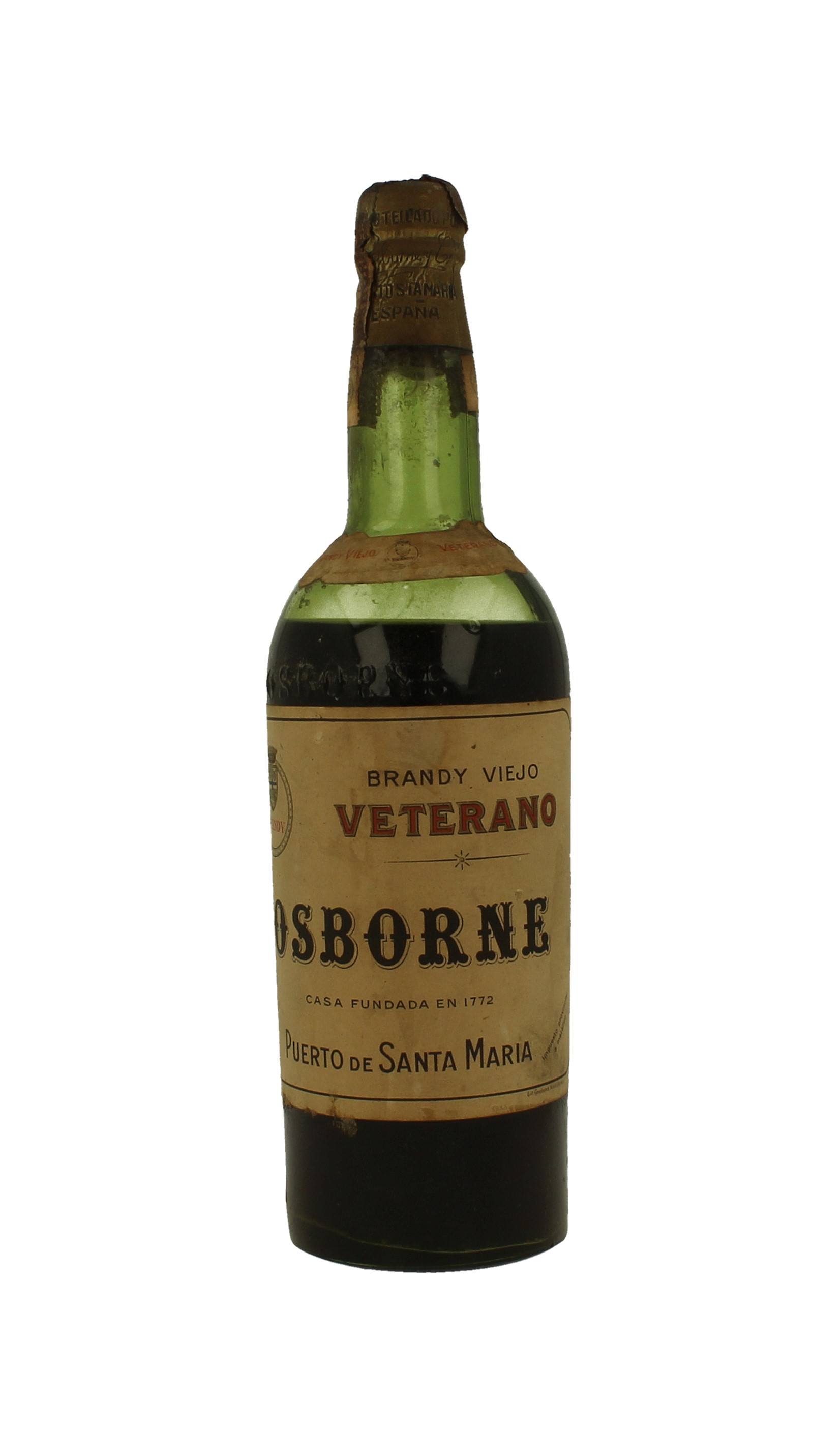 BRANDY OSBORNE VETERANO Bot 60/70's maybe 50's 75cl 40% PUERTO SANTA ...