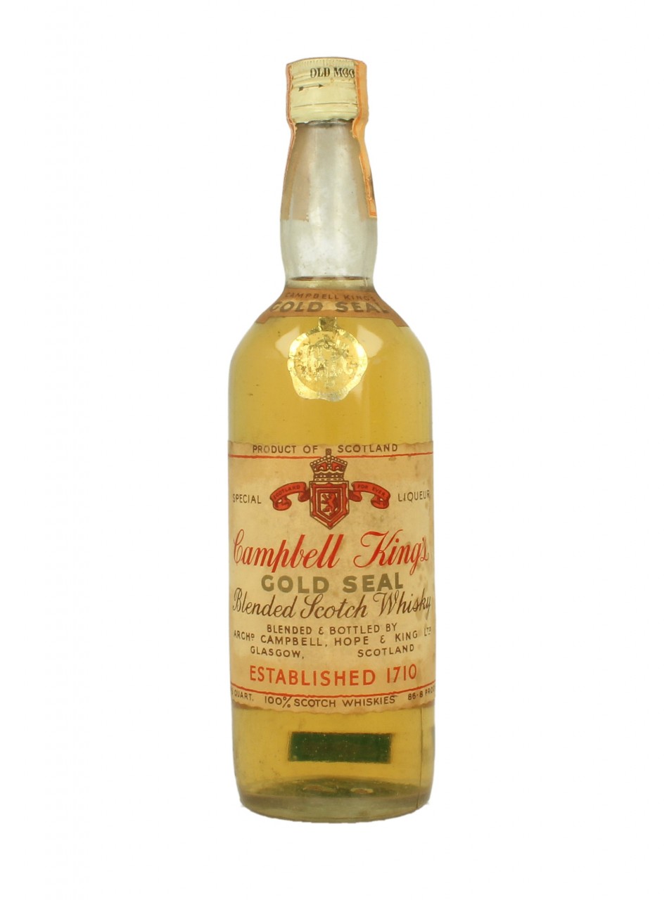 CAMPBELL KING'S Gold Seal Bot.60/70's 75CL 86.8°proof US Arch Campbell ...