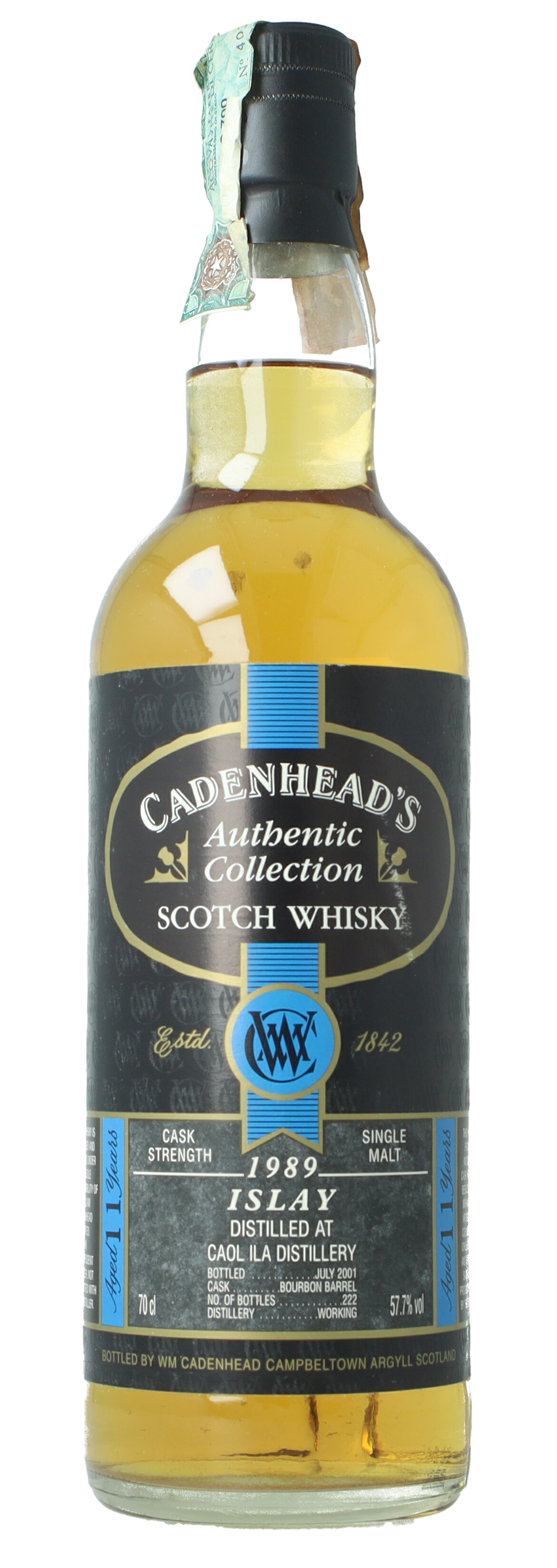 Caol Ila Islay Scotch Whisky 11 year old 1989 2001 70cl 57.1% Cadenhead ...