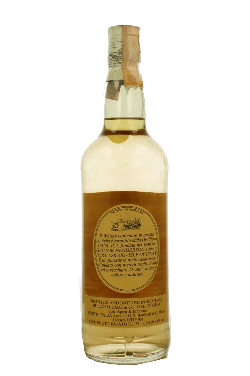 Caol Ila Islay Scotch Whisky 12 Year Old Bot 1980's 75cl 43% Bulloch ...