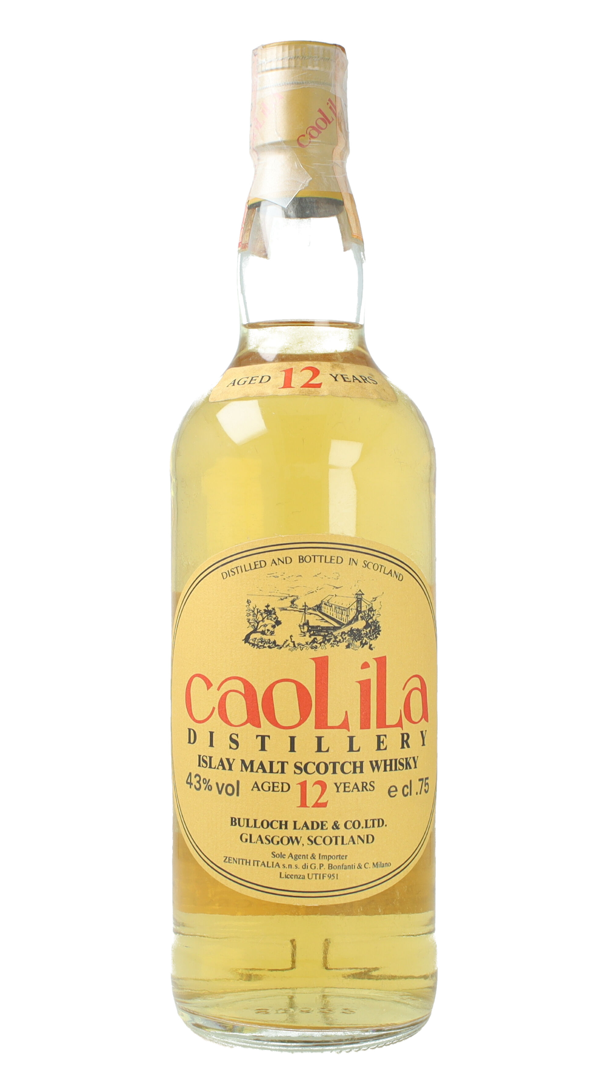 Caol Ila Islay Scotch Whisky 12 Year Old Bot 1980's 75cl 43% Bulloch ...