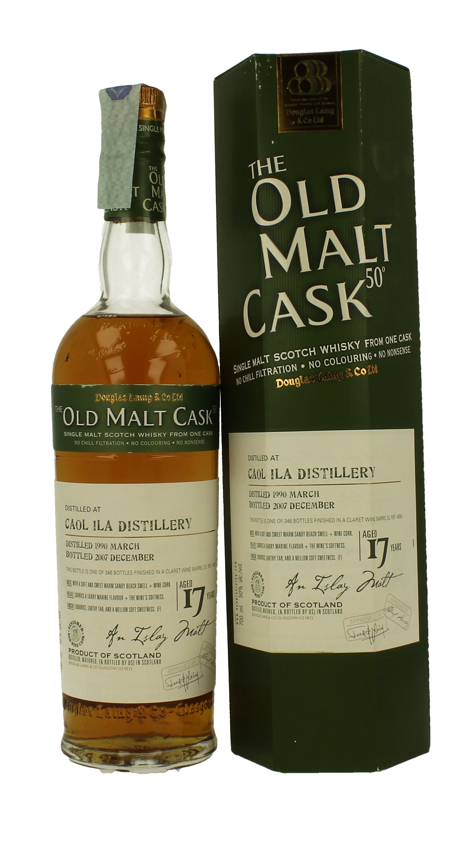 Caol Ila Islay Scotch Whisky 17 year old 1990 2007 70cl 50% Douglas ...