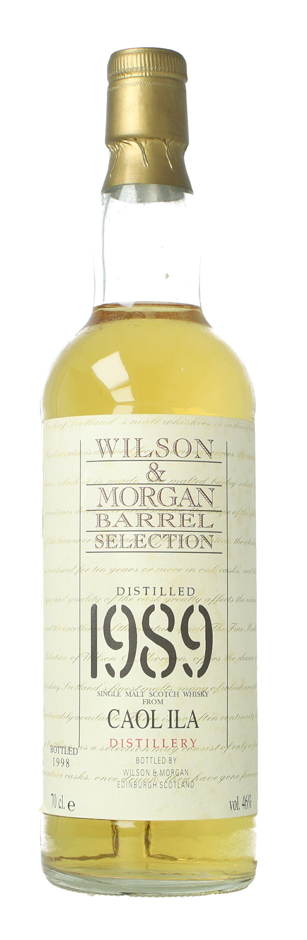 Caol Ila Islay Scotch Whisky 1989 1998 70cl 46% Wilson & Morgan ...