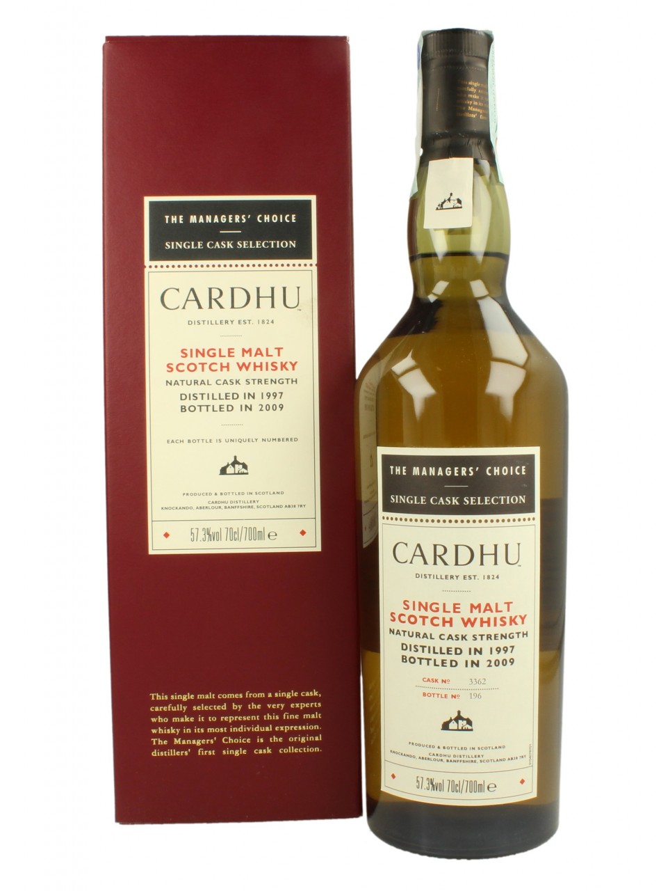 Cardhu Speyside Scotch Whisky 1997 2009 70cl 57.3% OB - Managers ...