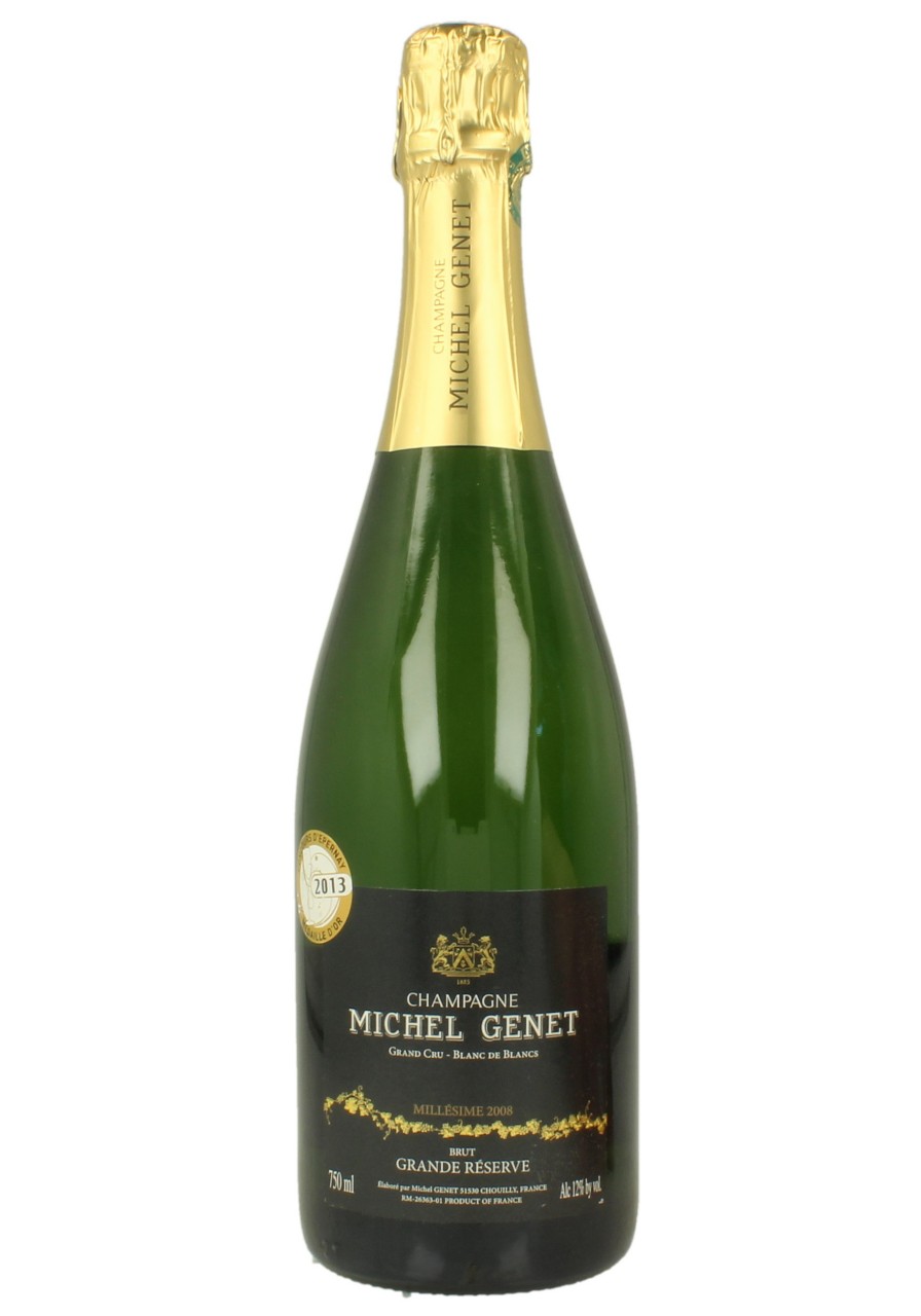 CHAMPAGNE MICHEL GENET BRUT BLANC DE BLANC RESERVE GRAND CRU 2008 75CL ...