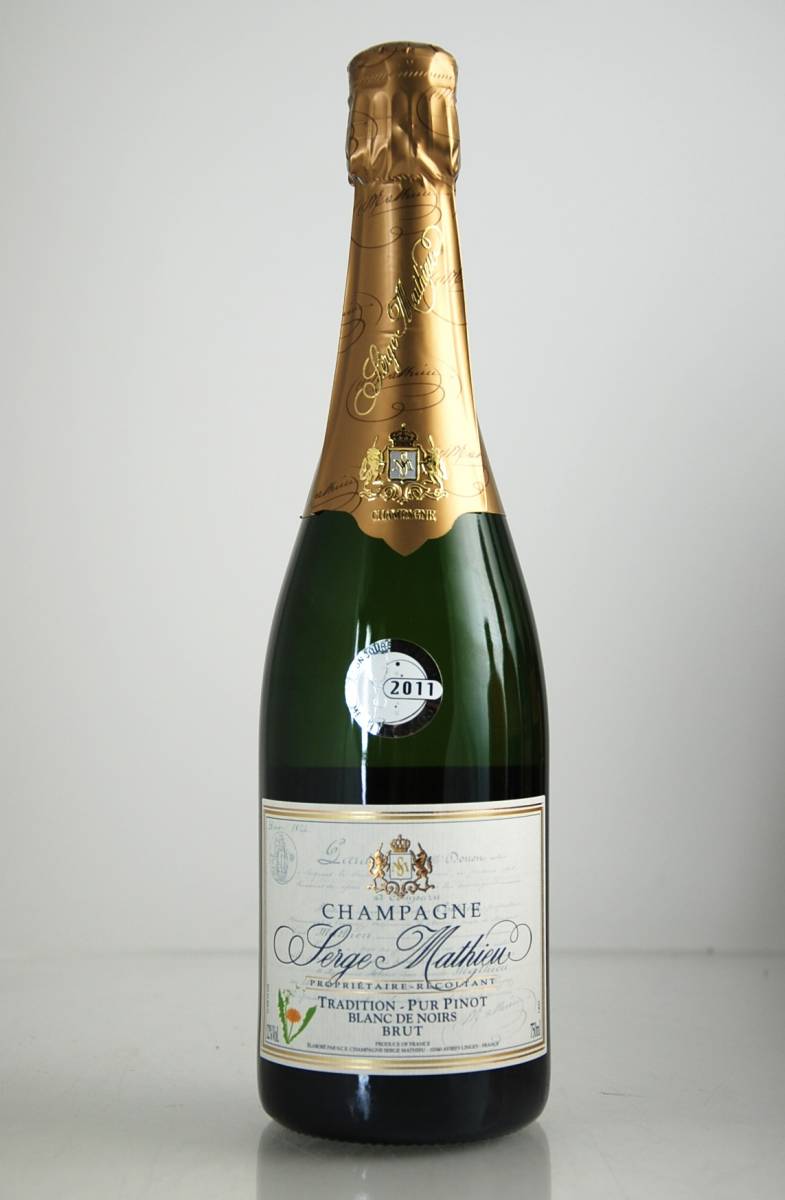 CHAMPAGNE SERGE MATHIEU 75CL 12% PINOT - BLANC DE NOIRS BRUT - MEDAILLE D'ARGENT PARIS 2011 ...
