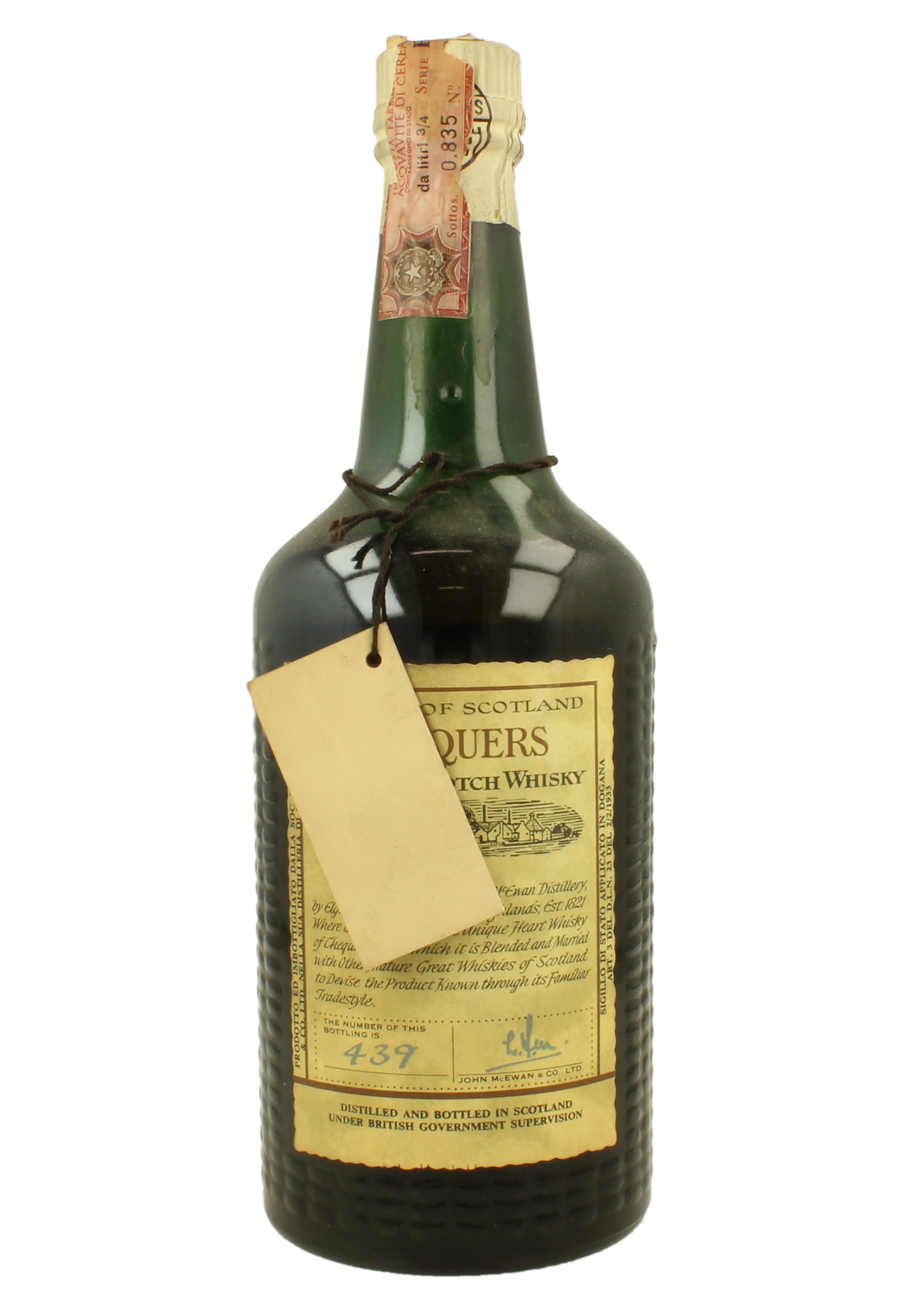 CHEQUERS Bot.60/70's 75cl 43% John McEwan - Blended - Products - Whisky ...