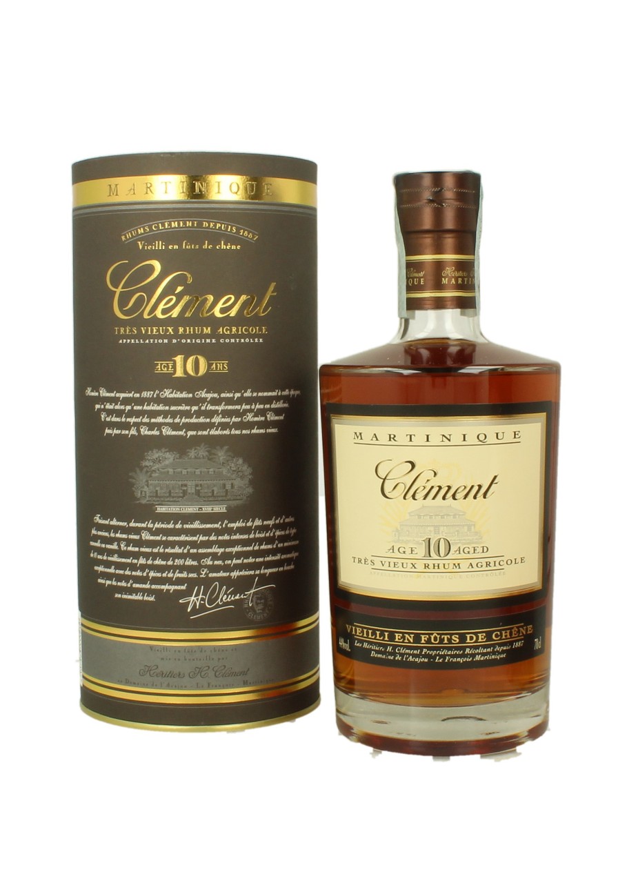 CLEMENT RUM TRES VIEUX RHUM AGRICOLE 10 YO 70 CL 40% - Products ...