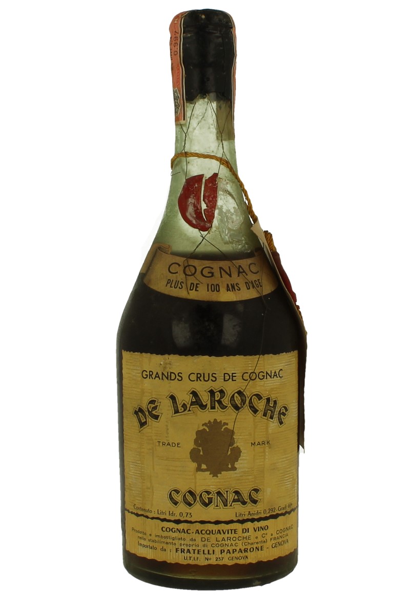 COGNAC DE LA ROCHE over 100 Years Old Bot 60/70's maybe 50's 73cl 40% ...
