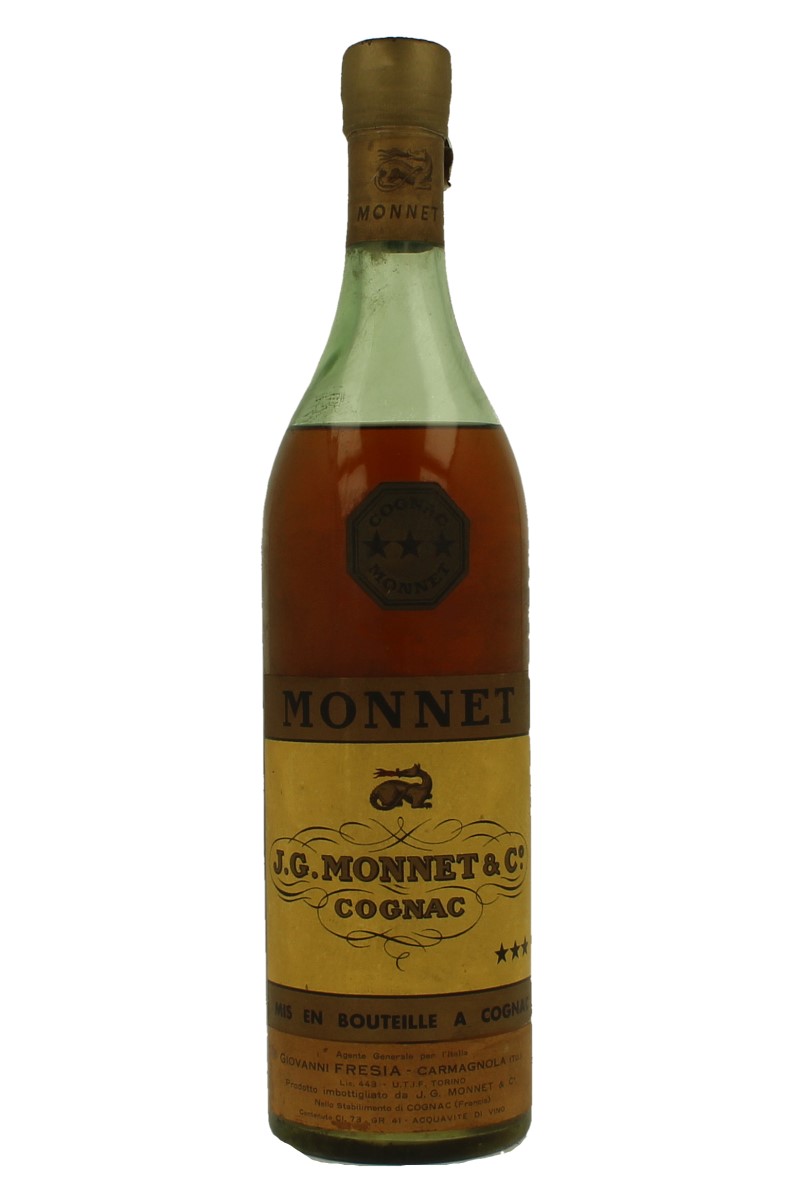 COGNAC MONNET Bot 60/70's maybe 50's 75cl 41% TALL BOTTLE - Products ...