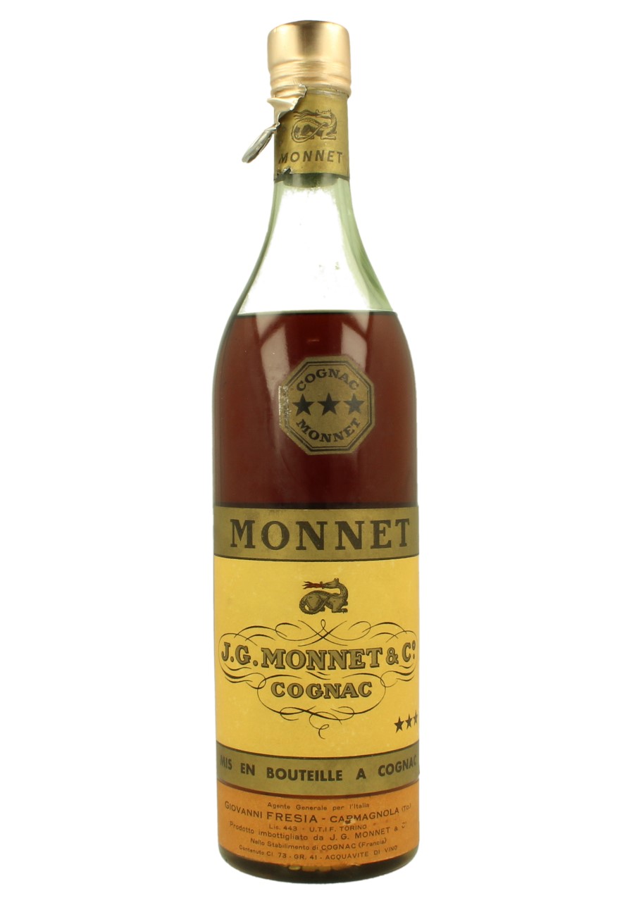 COGNAC MONNET TALL BOTTLE 73 CL 41 % BOTTLED IN THE 50'S - Products ...