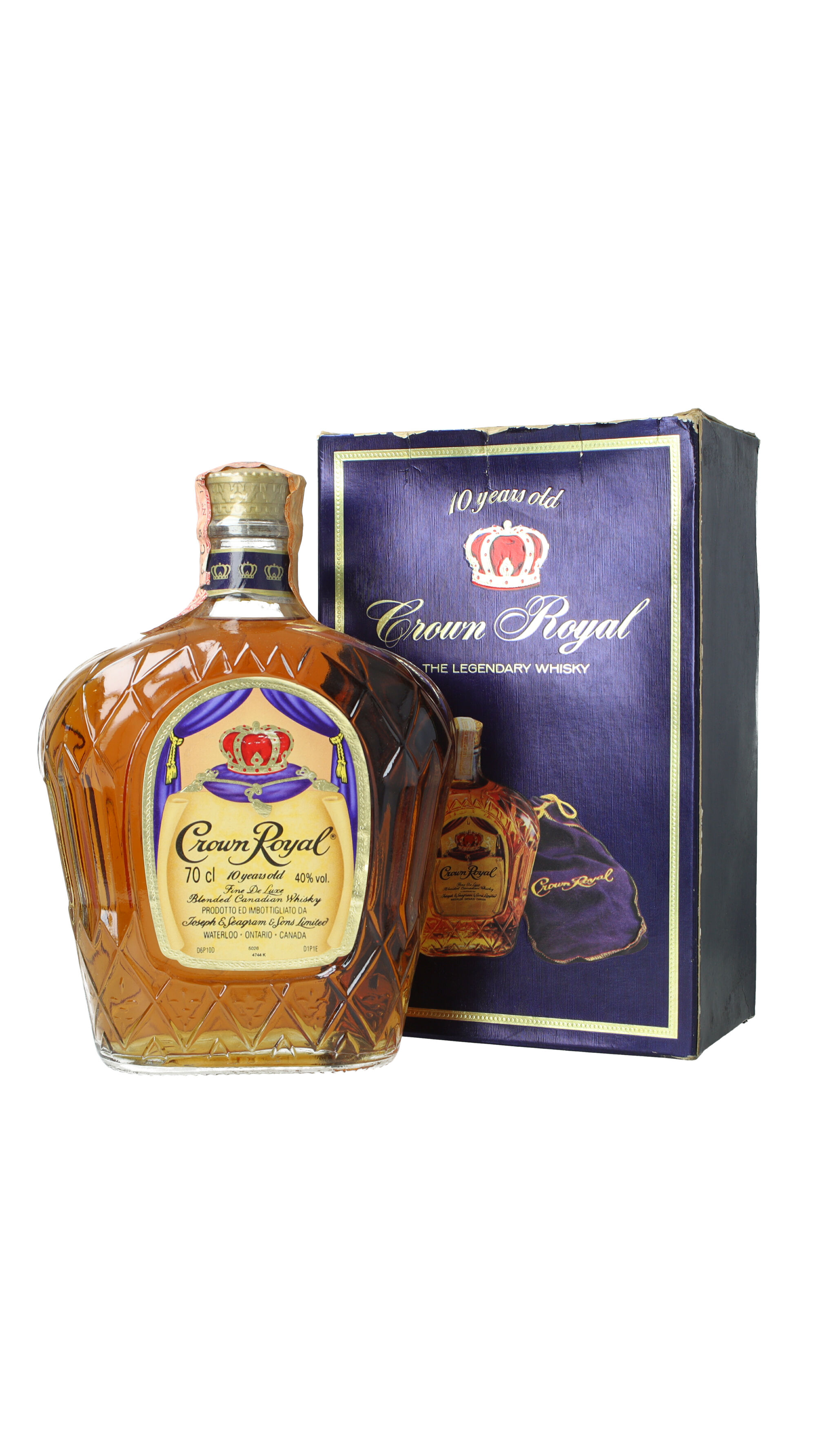 CROWN ROYAL Canadian Whisky 10 years old Bot in The 90's early 2000 ...