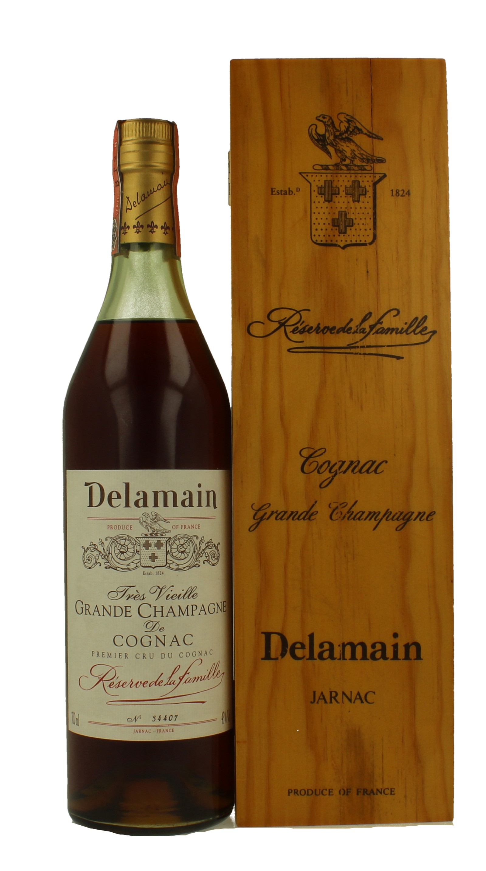DELAMAIN Cognac Tres Vielle Grande Champagne Reserve de Famille 70cl 40 ...
