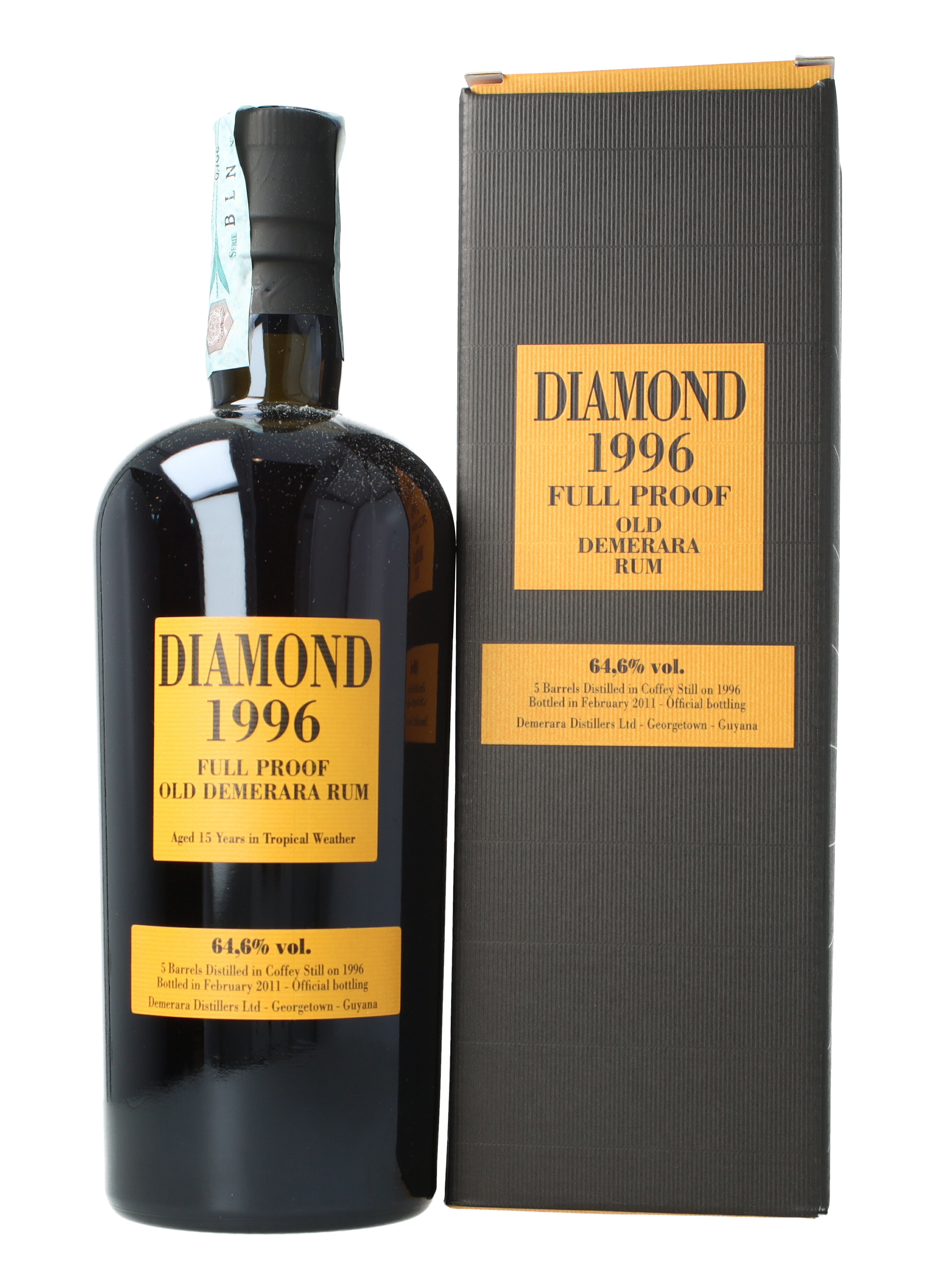 Demerara Rum Diamond Distillery 15 year old 1996 2011 70cl 64.6% Velier ...