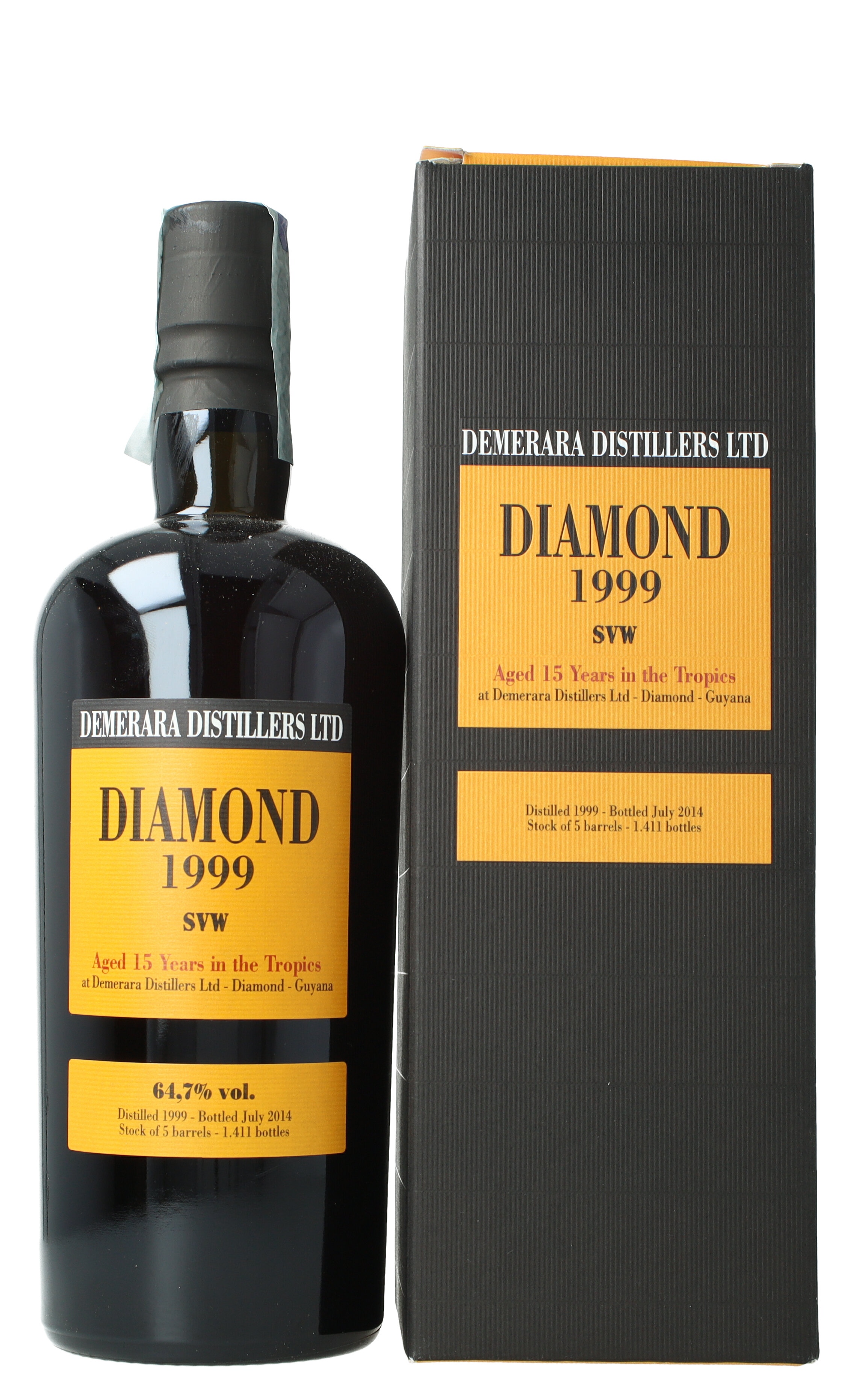 Demerara Rum Diamond Distillery 15 year old 1999 2014 70cl 64.7% Velier ...