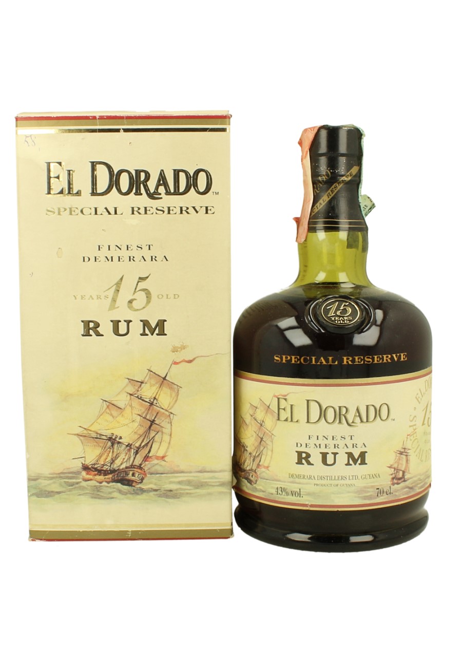 DEMERARA Rum El Dorado 15yo old versionFrom 1990 circa 70cl 43% - Rum ...