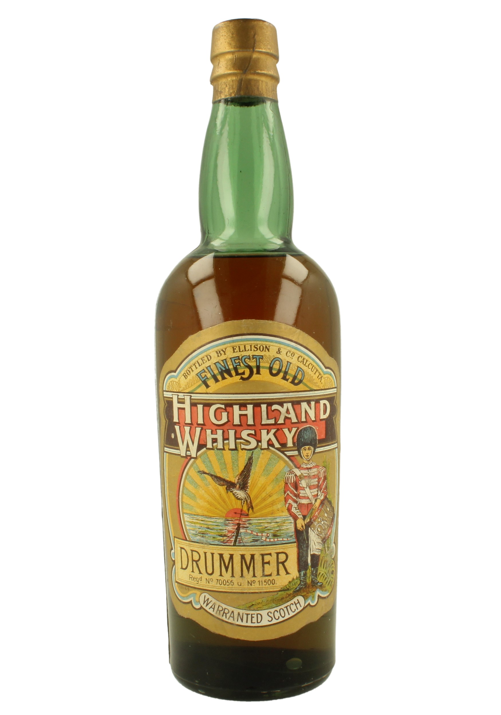 DRUMMER FINE OLD HIGHLAND WHISKY ELLISON & CO WE DO NOT GUARANTEE THE ...