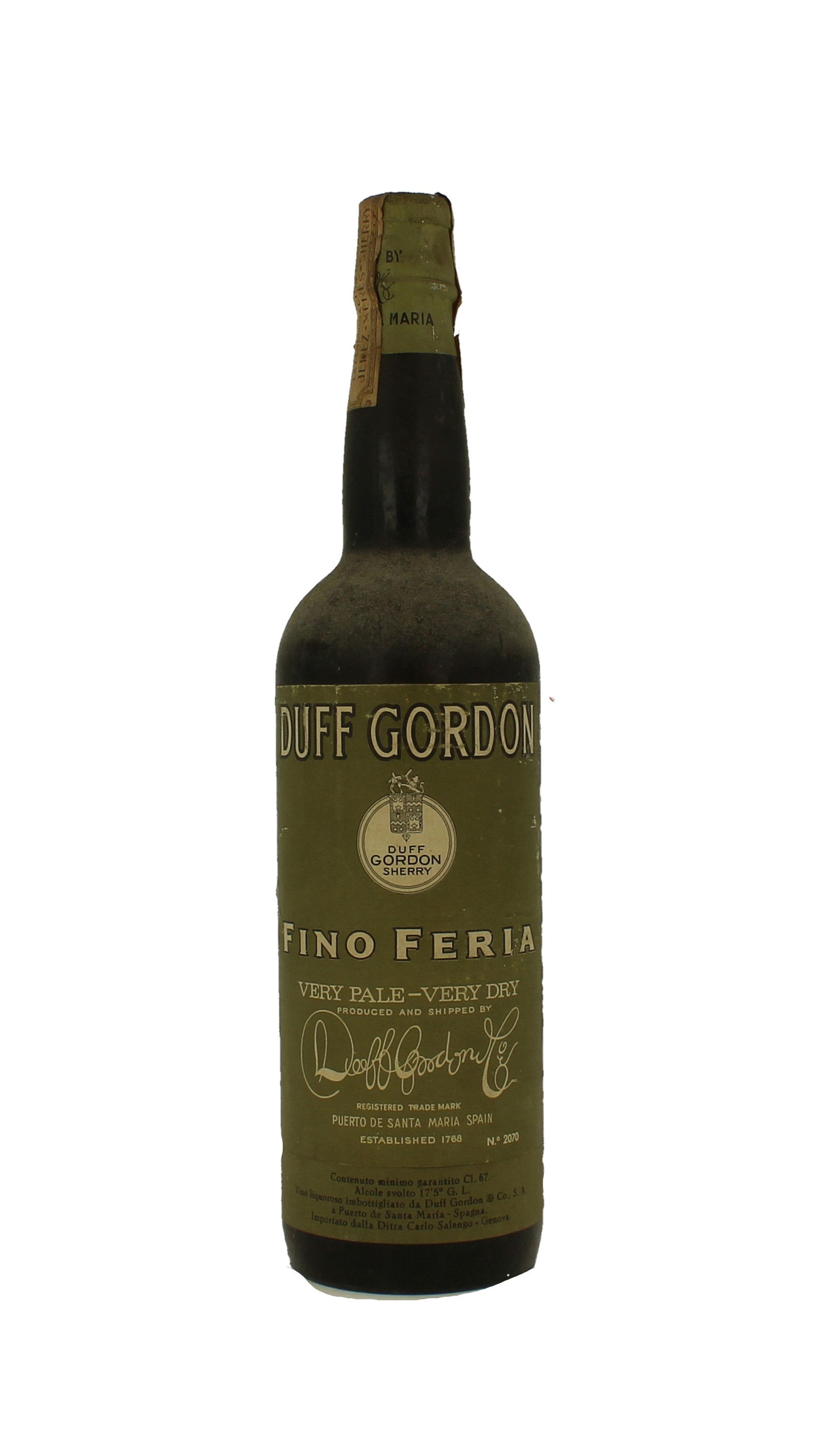 Duff Gordon Sherry Wine Bot 60/70's 75cl Very Pale - Products - Whisky ...