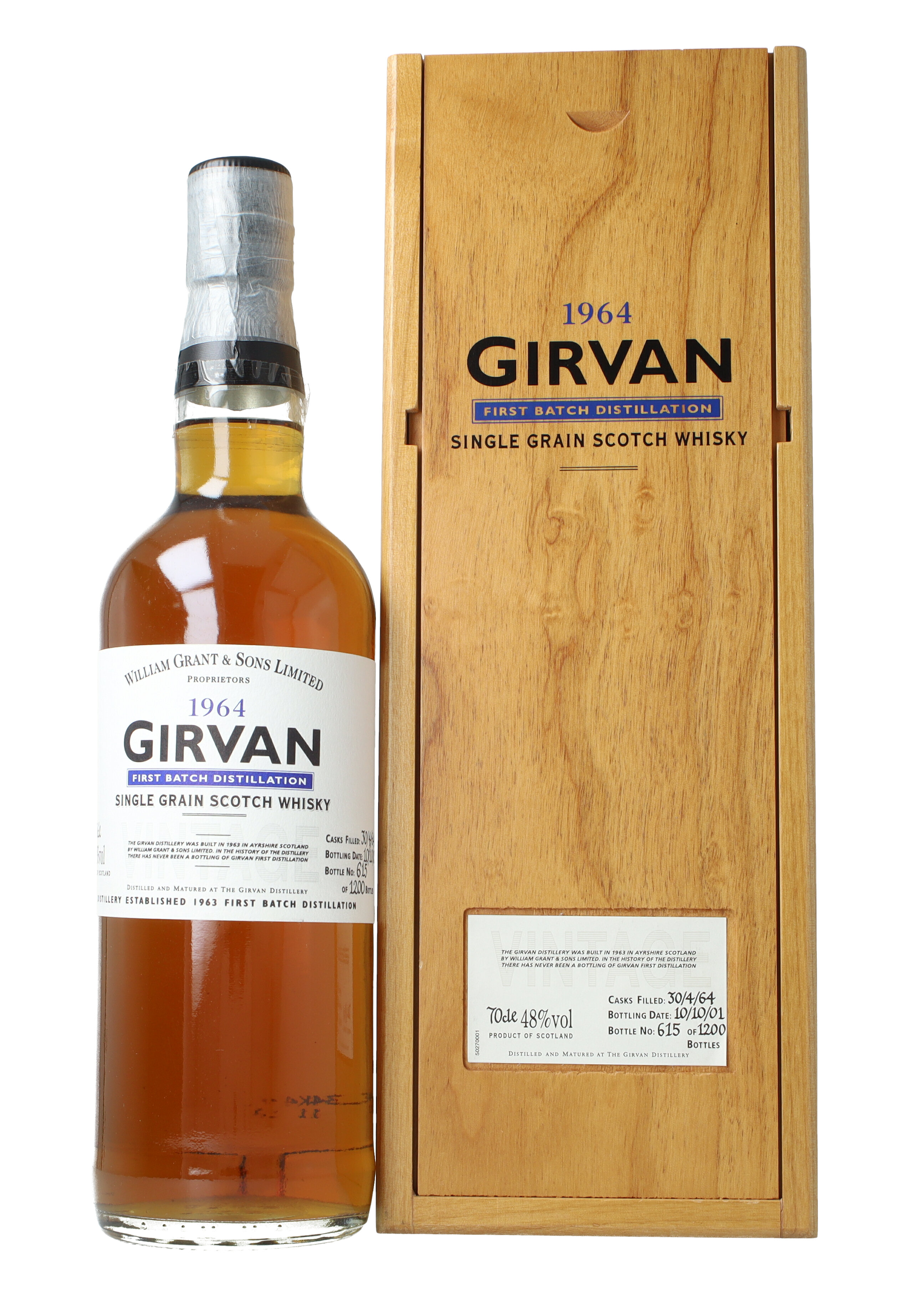 Girvan Grain Scotch Whisky 37 Year Old 1964 2001 70cl 48% - Products ...
