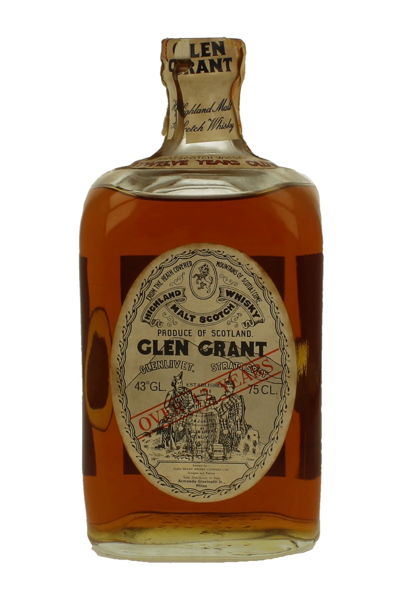 GLEN GRANT 12 years old Bot. in the 60'S /70's 75cl 43% Ob- Square cork ...