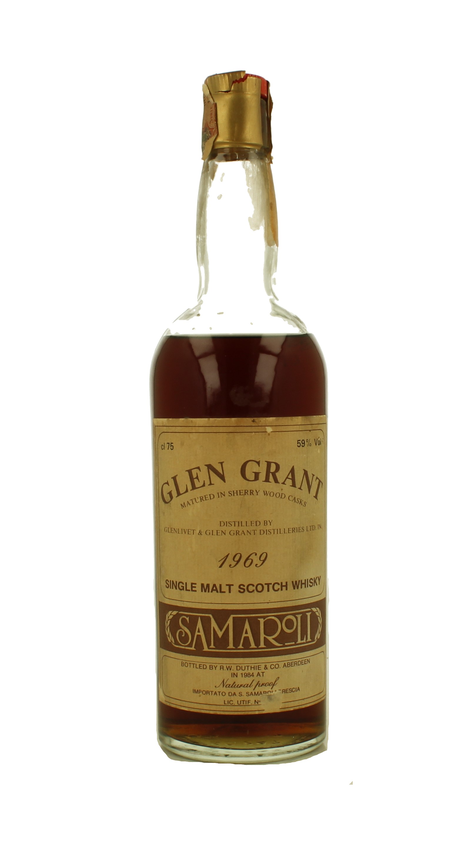 Glen Grant Speyside Scotch Whisky SAMPLE !!!! 1969 1984 2cl 59% R.W ...