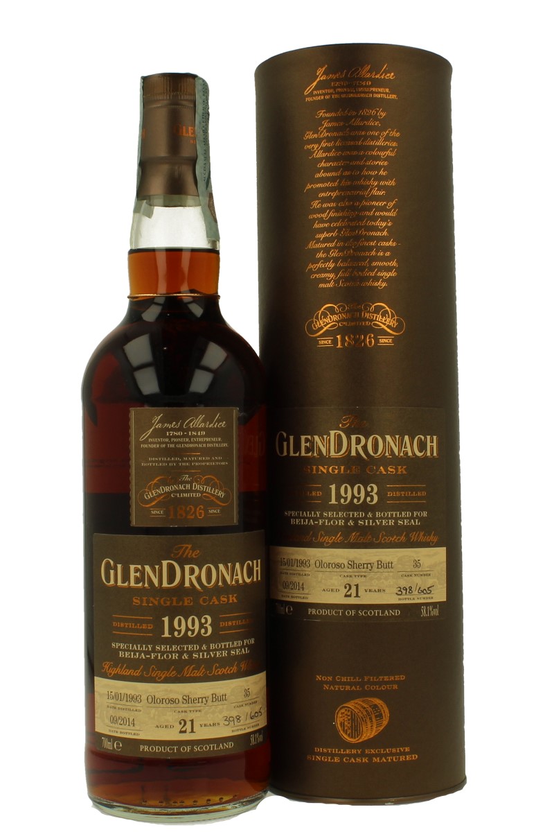 Glendronach Highland Scotch Whisky 21 years old 1993 2014 70cl 58.1% ...
