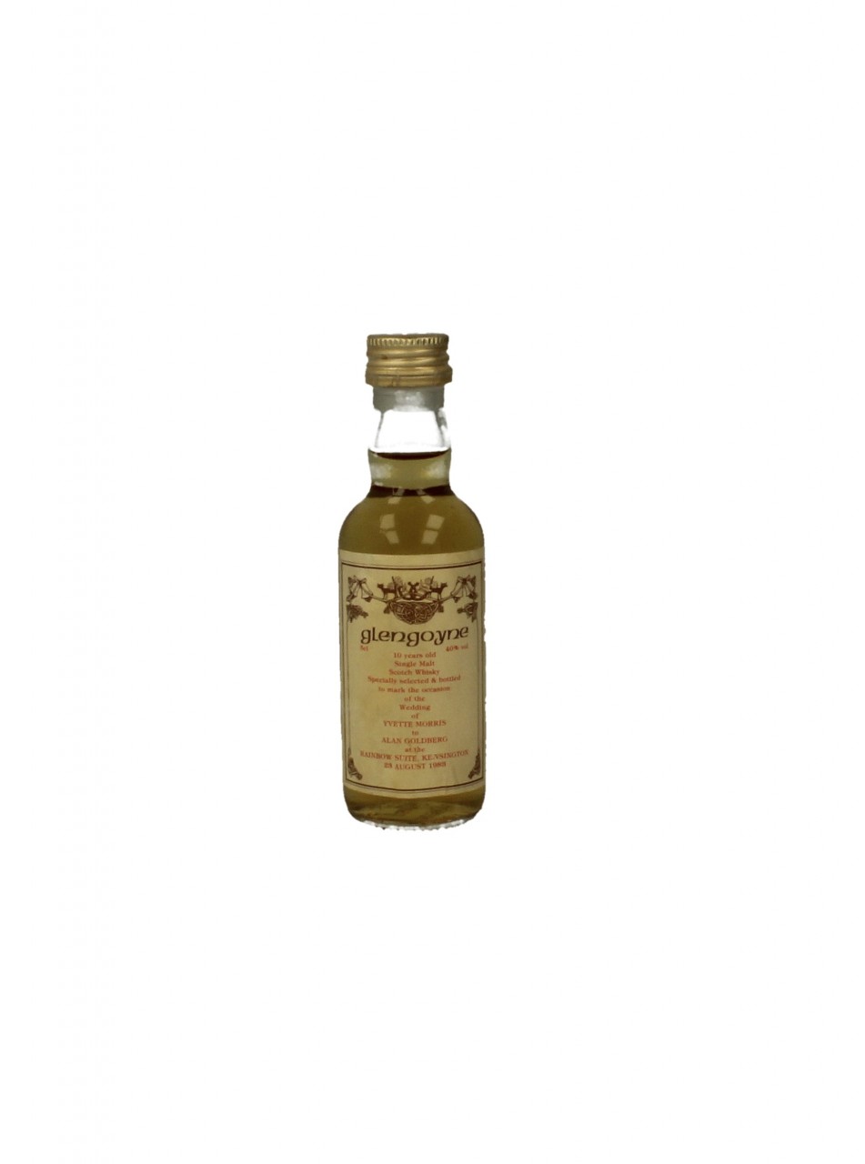 GLENGOYNE 10YO 5CL 40% VERY RARE MINIATURE WEDDING YVETTE MORRIS-ALAN ...