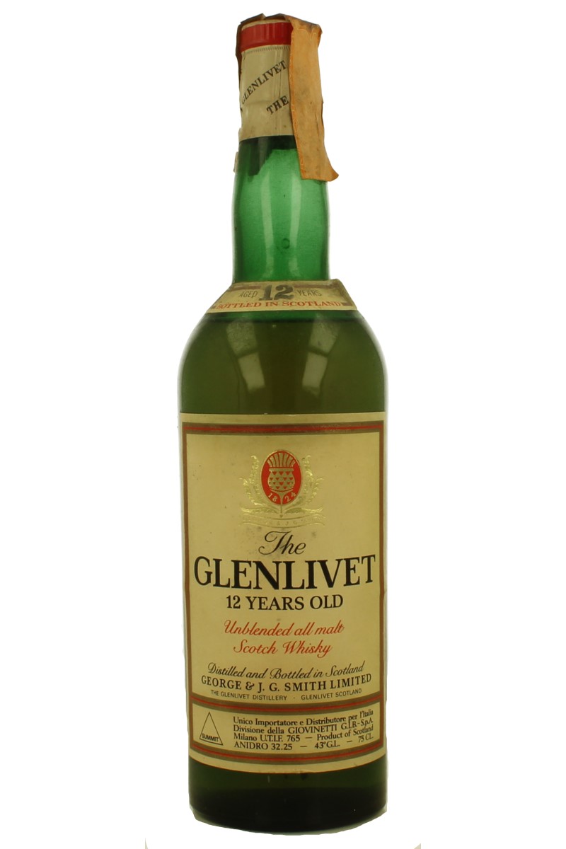 GLENLIVET 12 Years Old 12 75cl 43% UNBLENDED- Giovinetti Import - Products - Whisky Antique ...