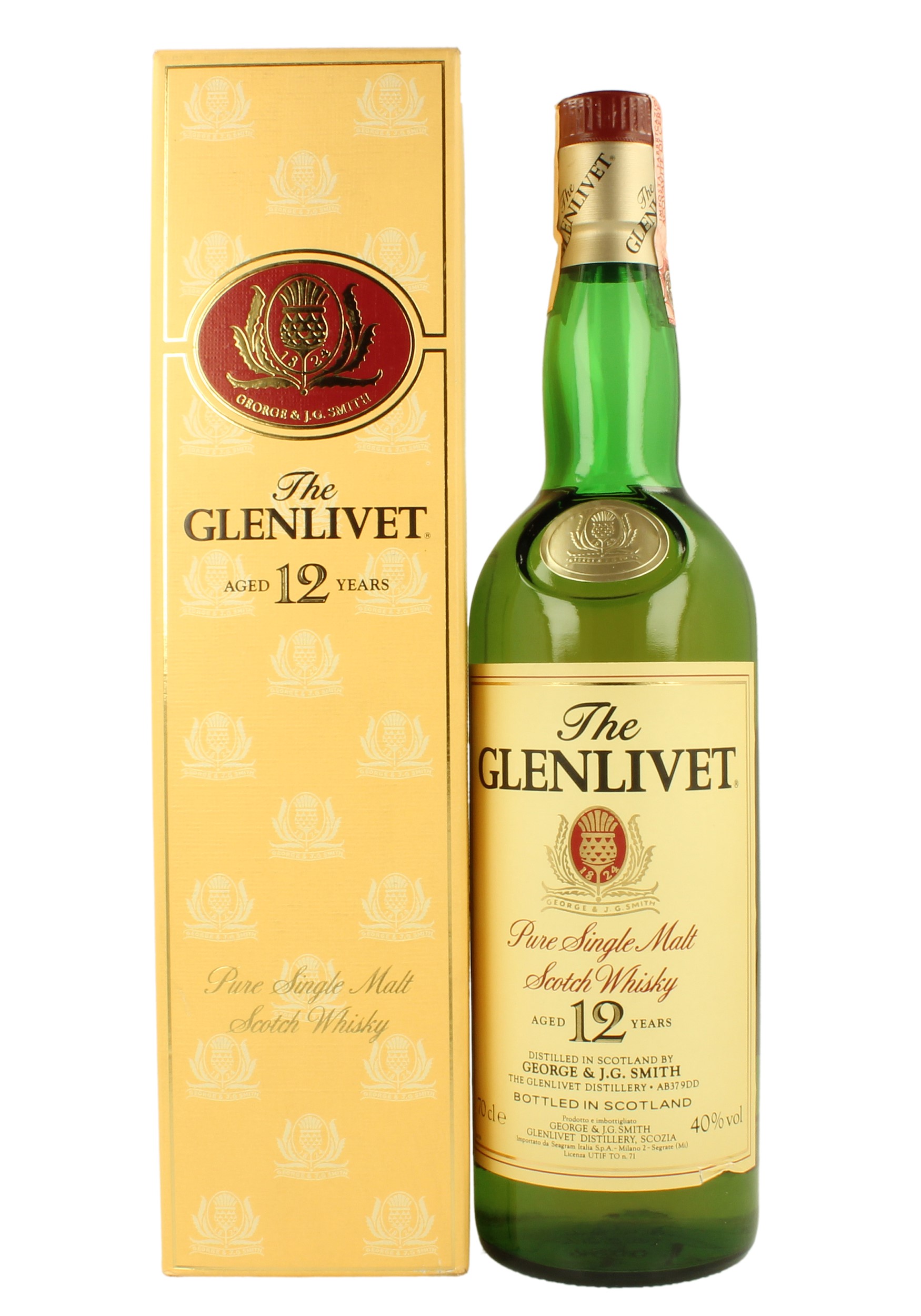 GLENLIVET 12yo BOTTLED IN THE 90'S 70 CL 40% PURE SINGLE MALT - Products - Whisky Antique ...