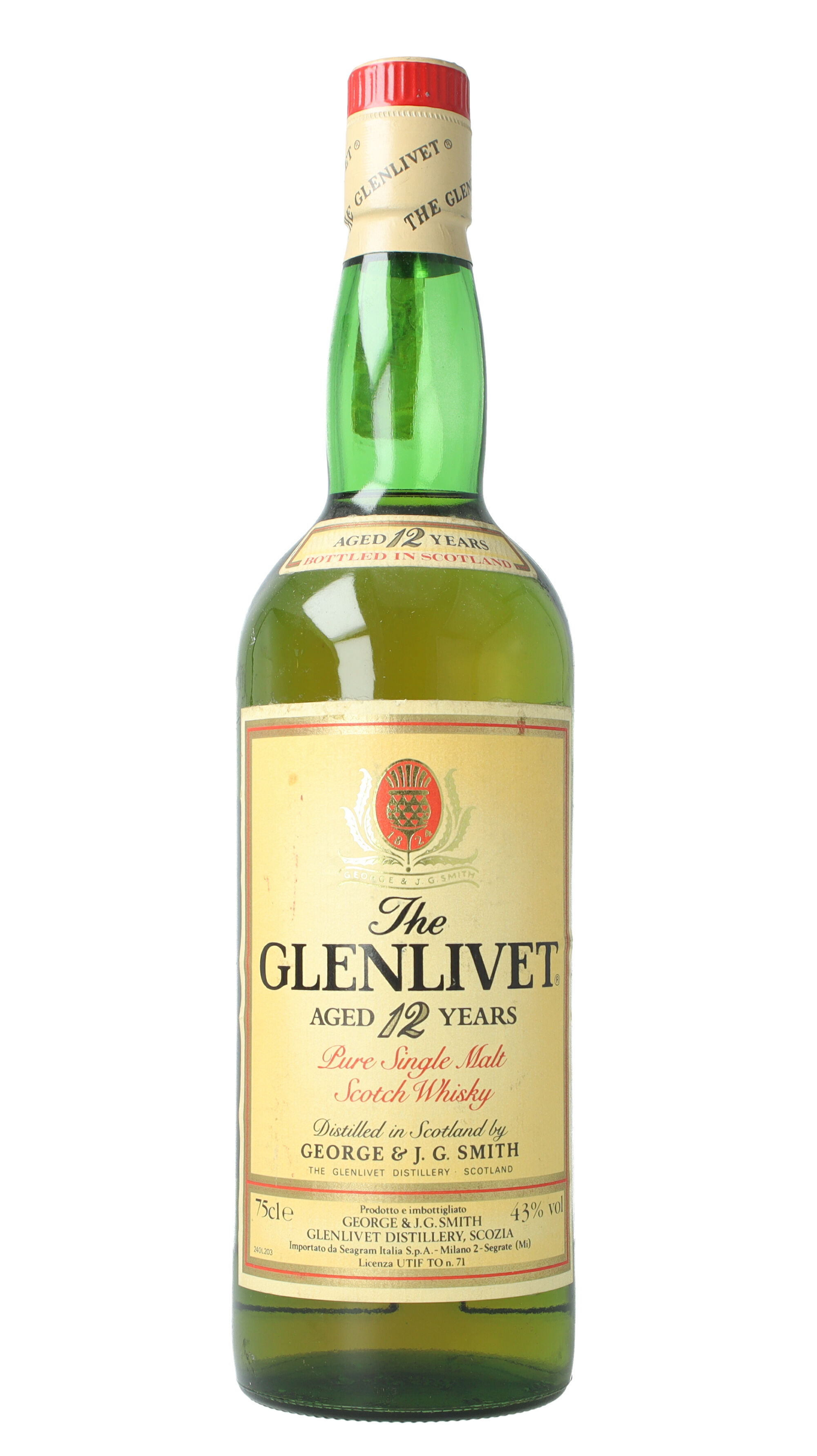 Glenlivet Speyside Scotch Whisky 12 Years Old Bottled around 1980 75cl 43% OB- Pure single Malt ...