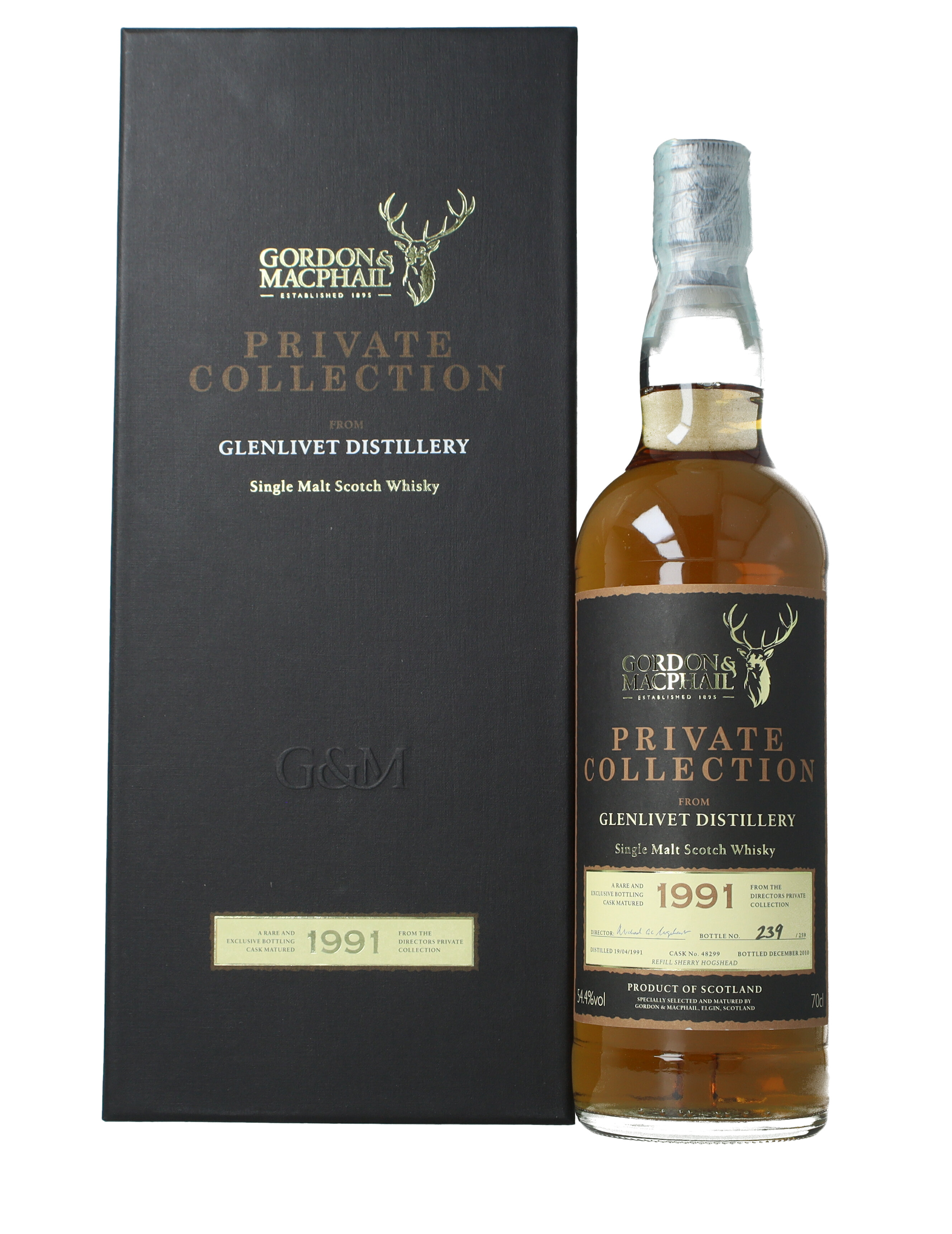 Glenlivet Speyside Scotch Whisky 1991 70cl 54.4 % Gordon MacPhail ...