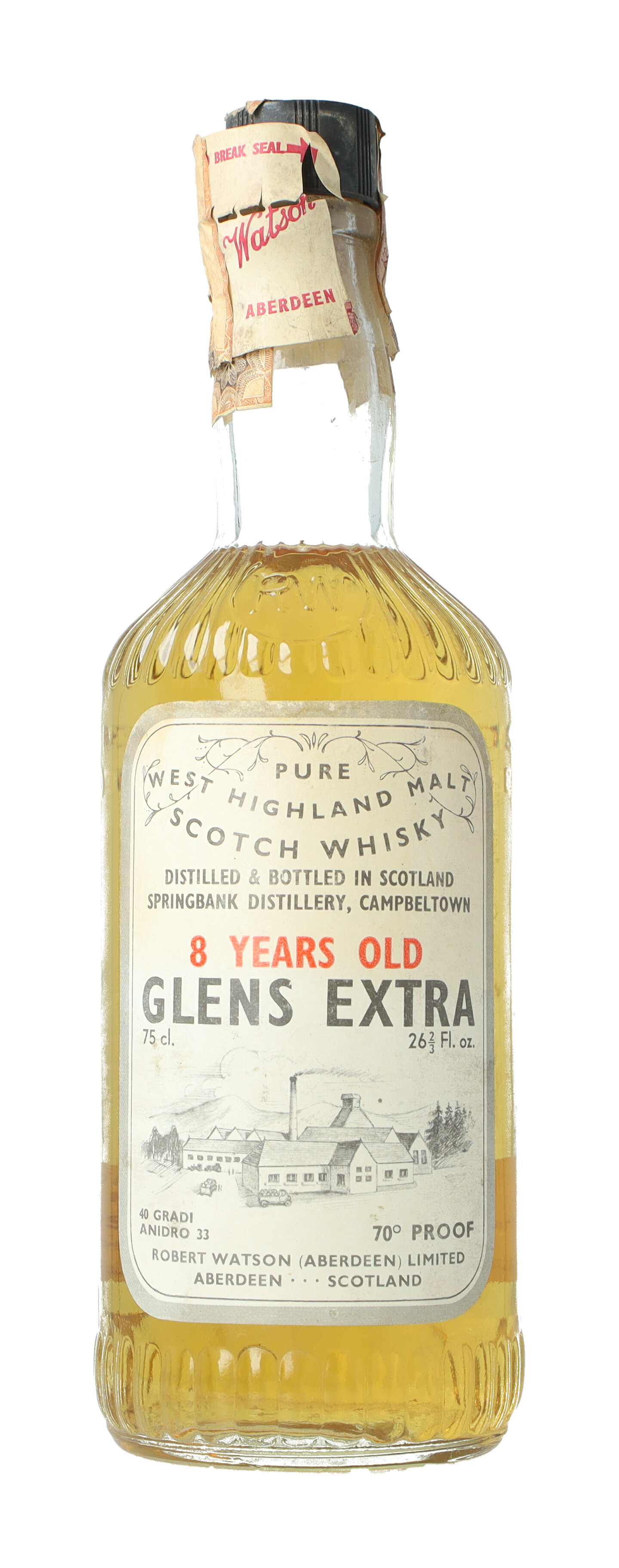 GLENS EXTRA 8yo Bot.70's 75cl 40% Robert Watson - Springbank Distillery ...