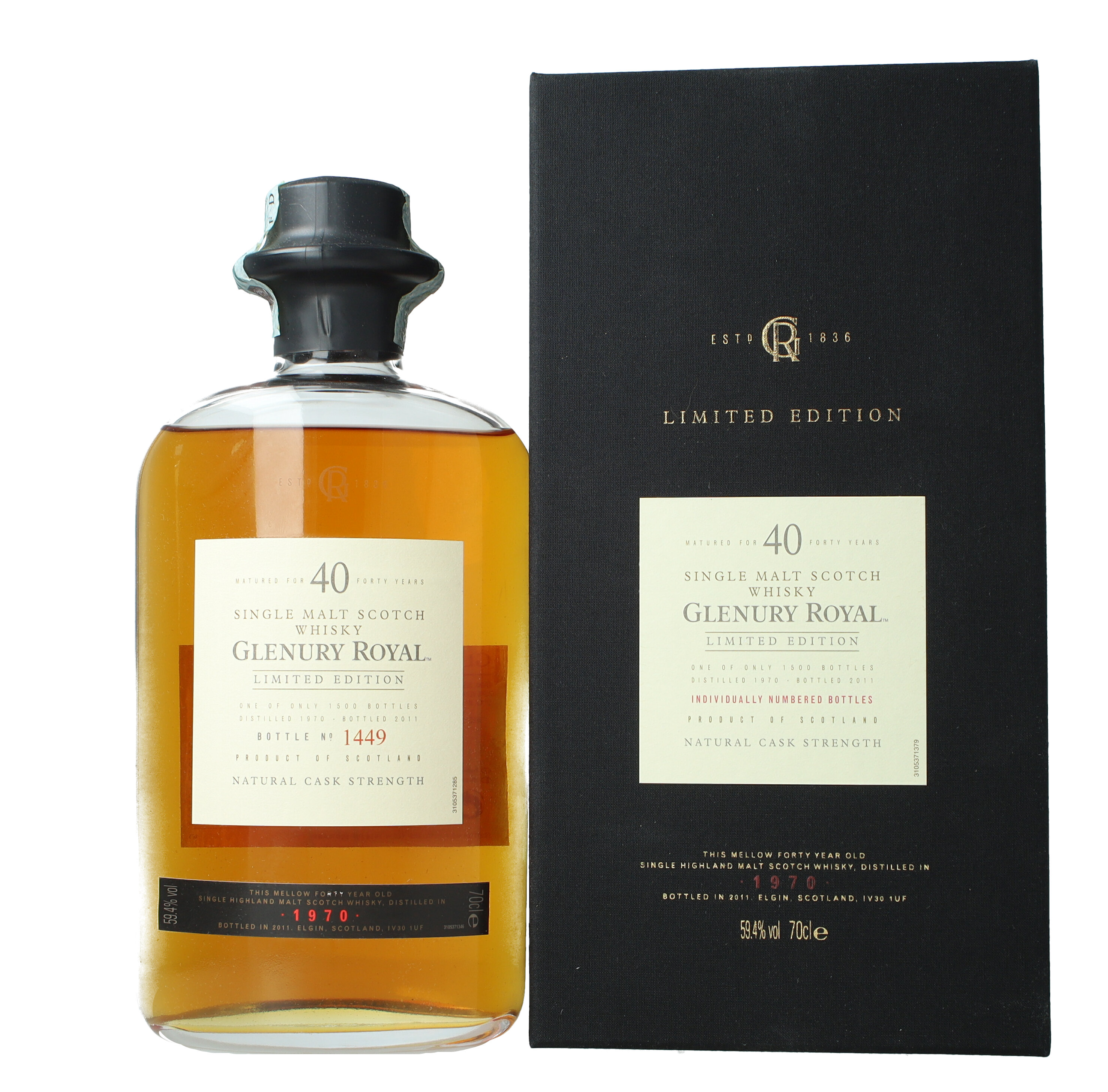 GLENURY ROYAL Highland Scotch Whisky 40 Year old 1970 70cl 59.4% - Products - Whisky Antique ...
