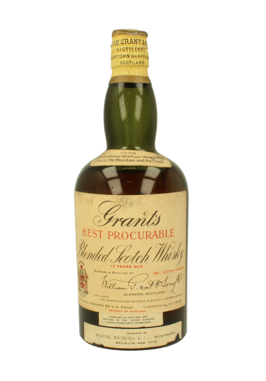 GRANT'S Best Procurable 8yo Bot.50/60's 4/5 Quart 86 U.S-proof William ...
