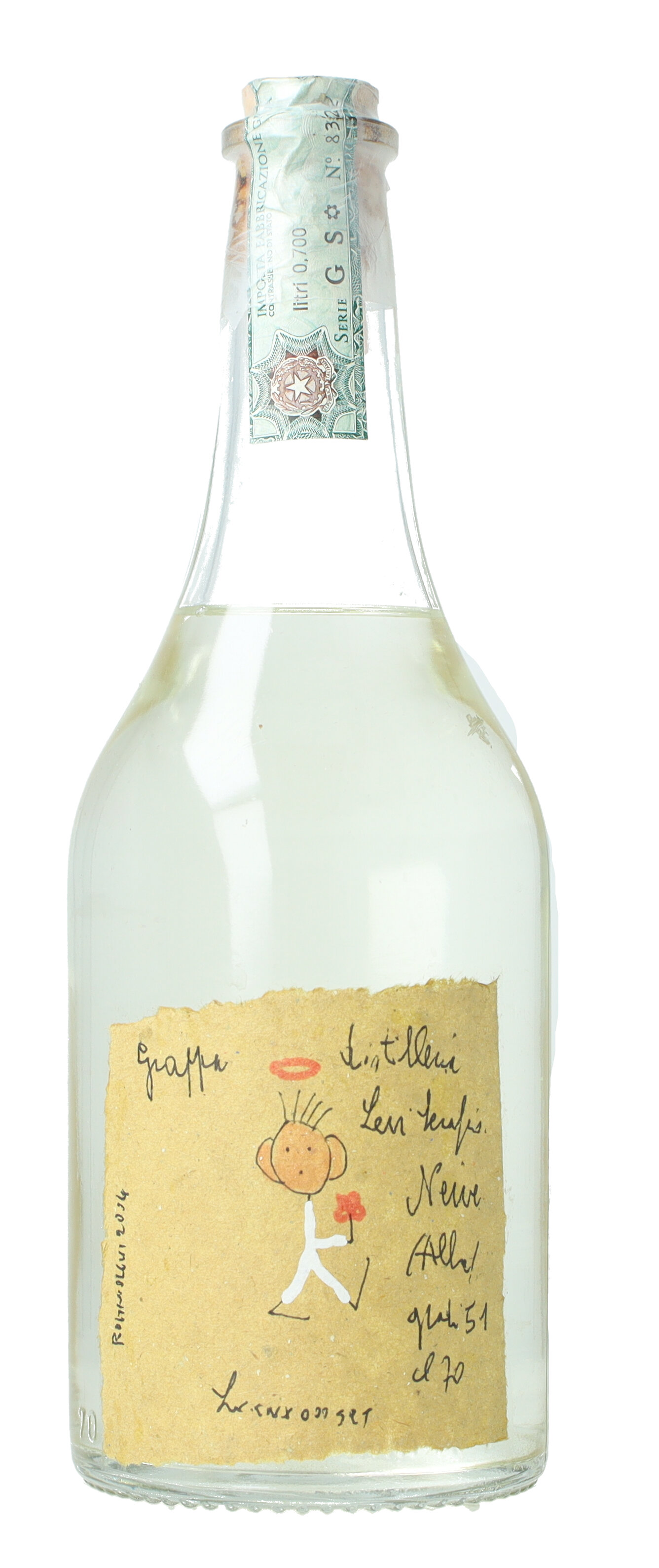 GRAPPA LEVI SERAFINO Neive 70cl 51% OB - Handwritten label - Products ...