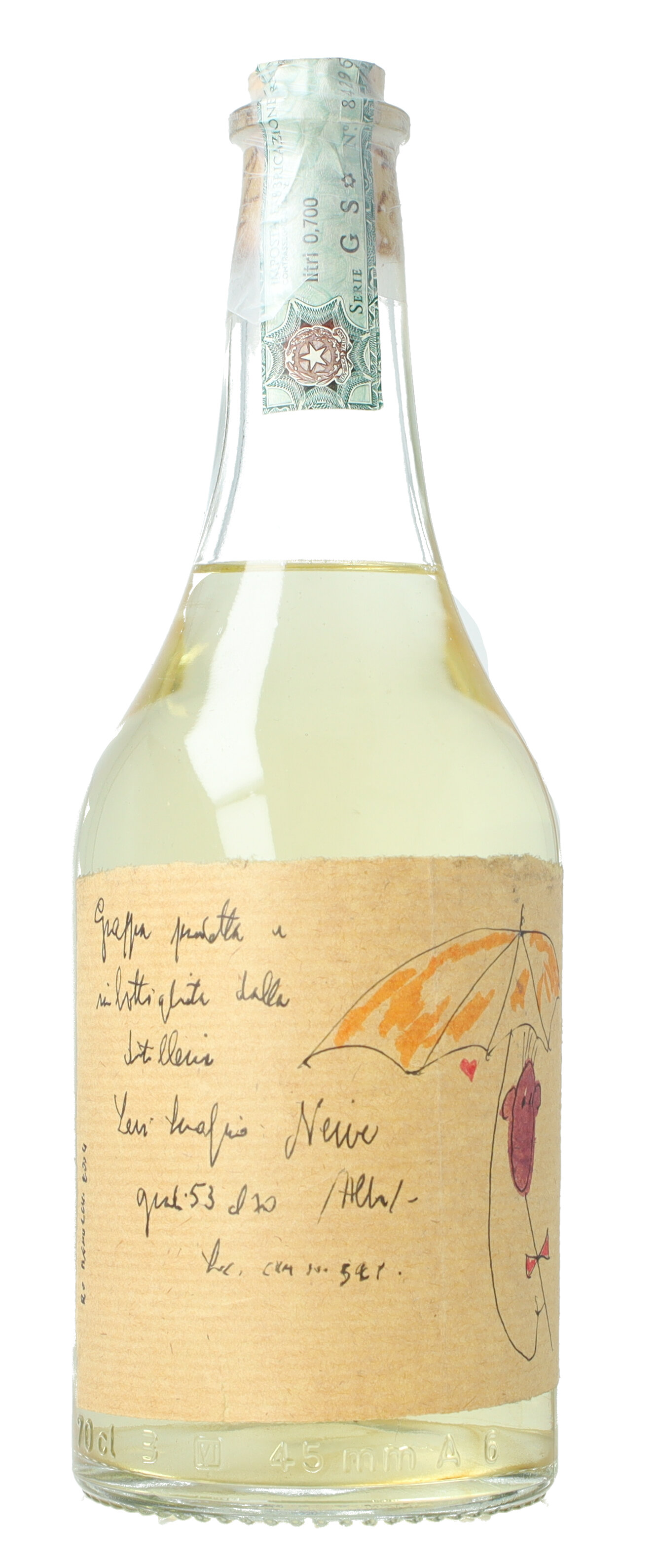 GRAPPA LEVI SERAFINO Neive 70cl 53% OB - Handwritten label - Products ...