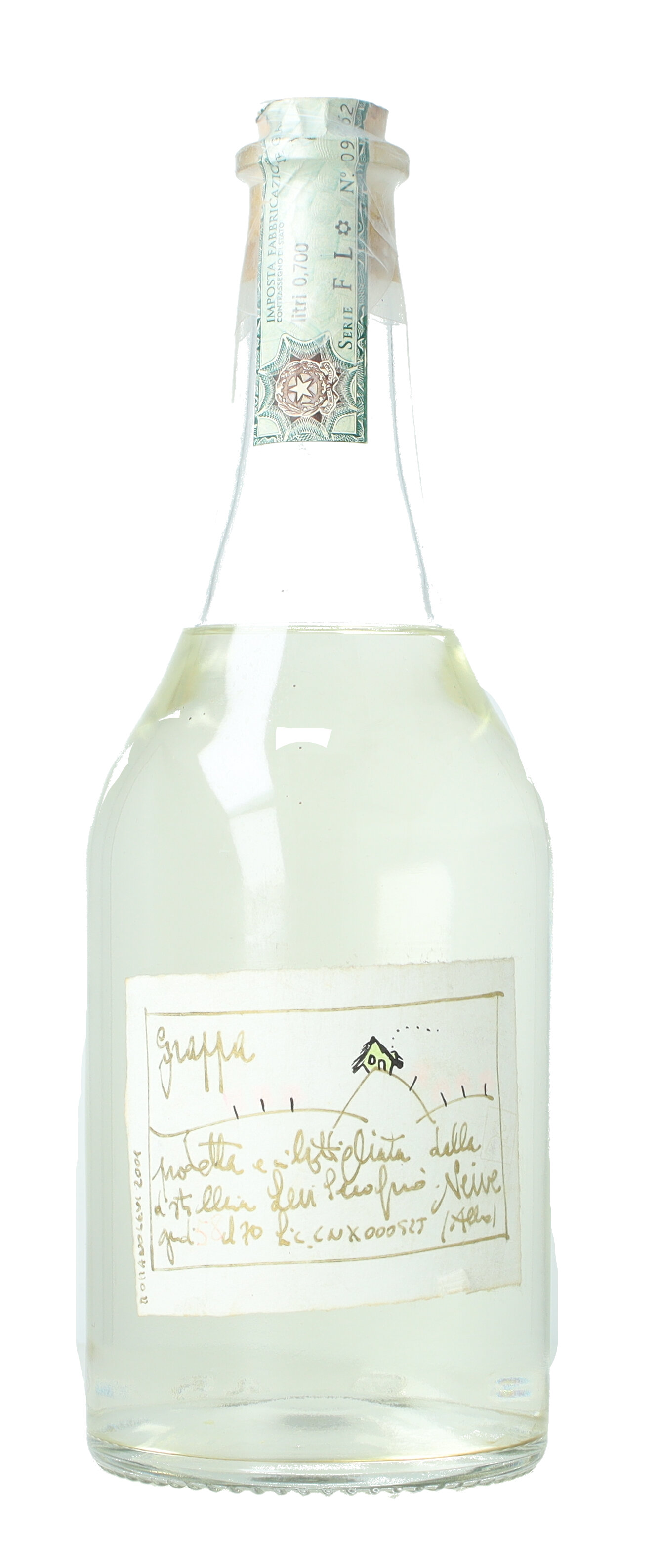 GRAPPA LEVI SERAFINO Neive 70cl 58% OB - Handwritten label - Products ...